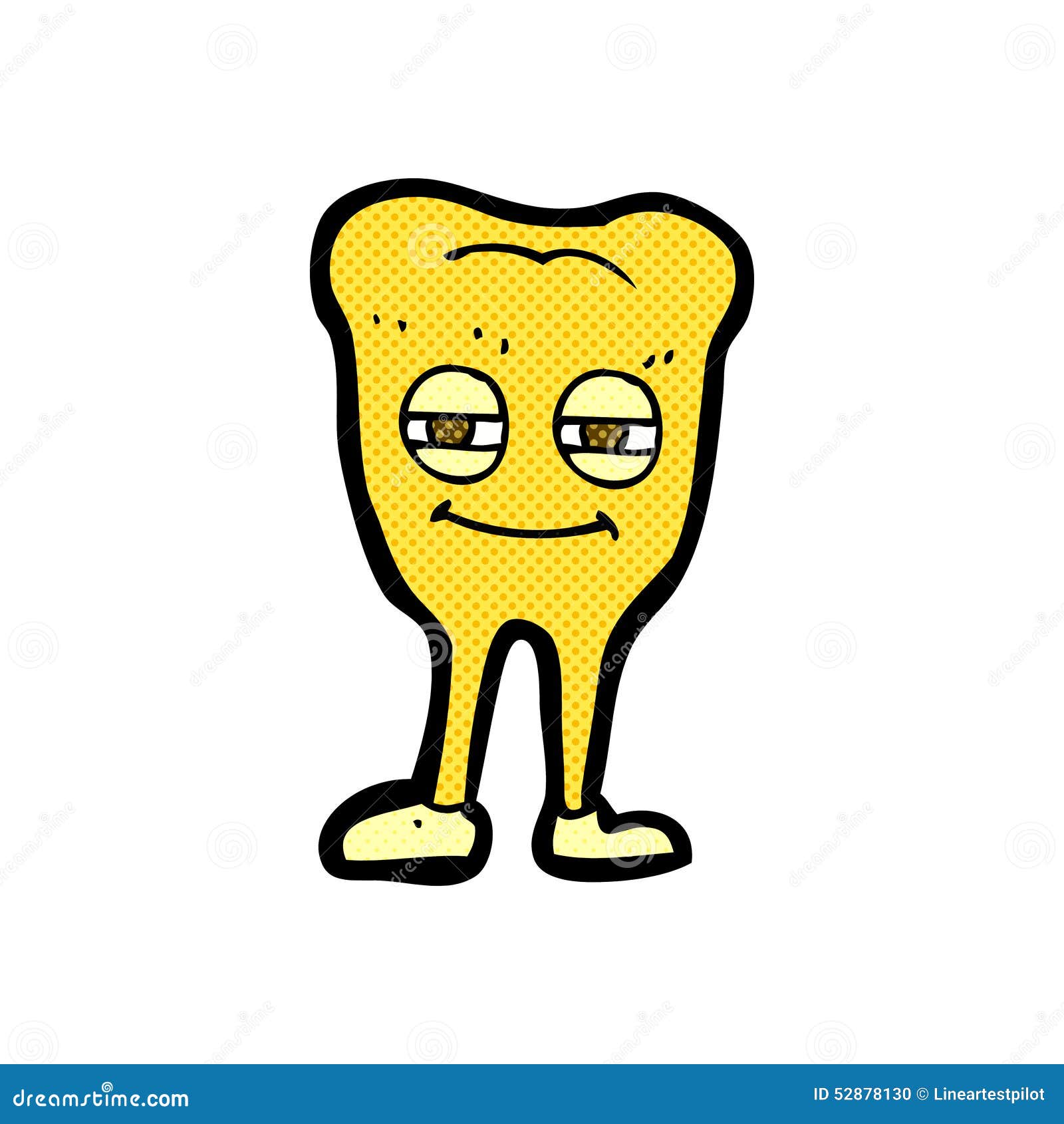 Comic Cartoon Smiling Tooth Stock Illustration - Illustration of style ...