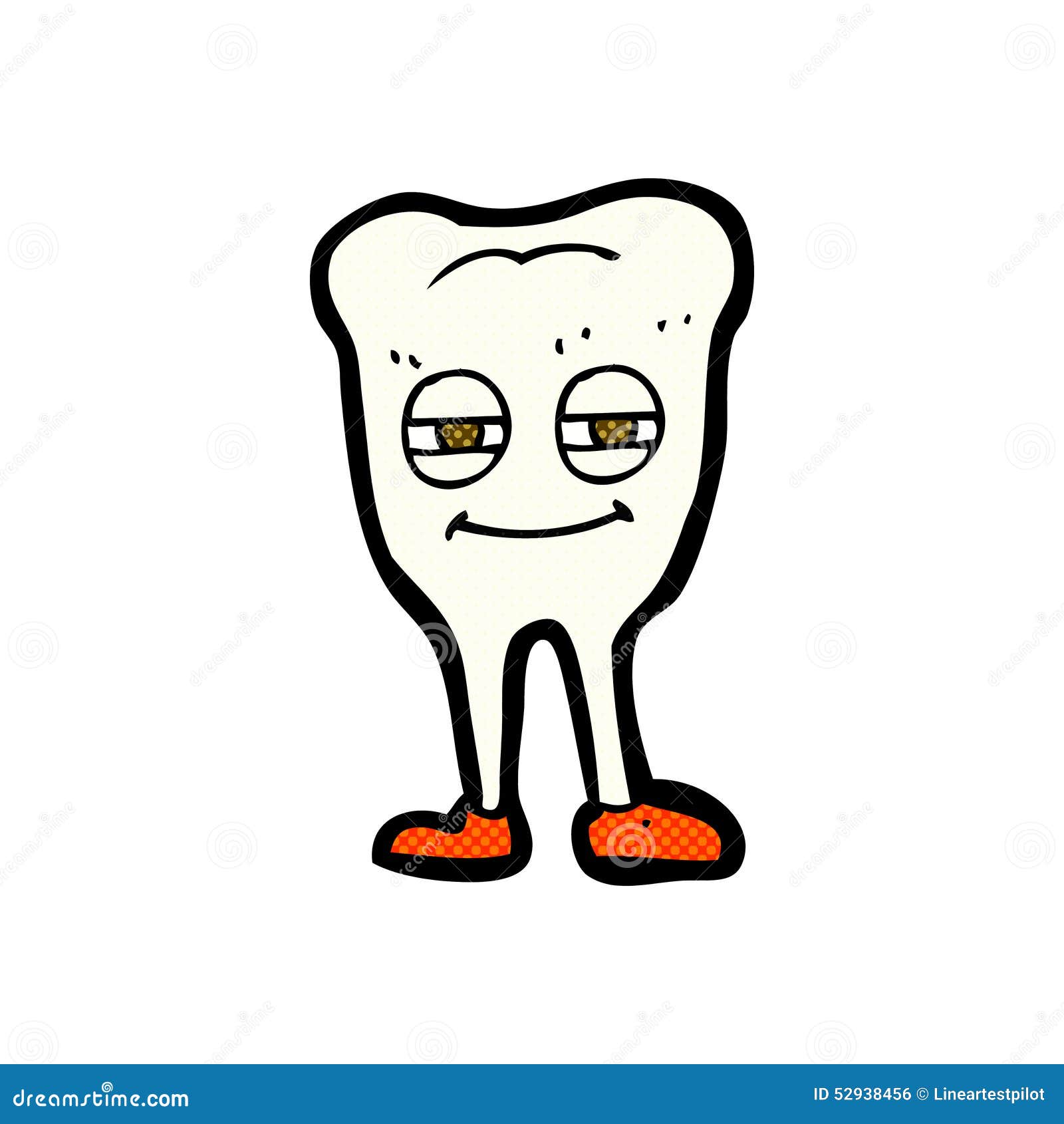 Comic Cartoon Smiling Tooth Stock Illustration - Illustration of doodle ...