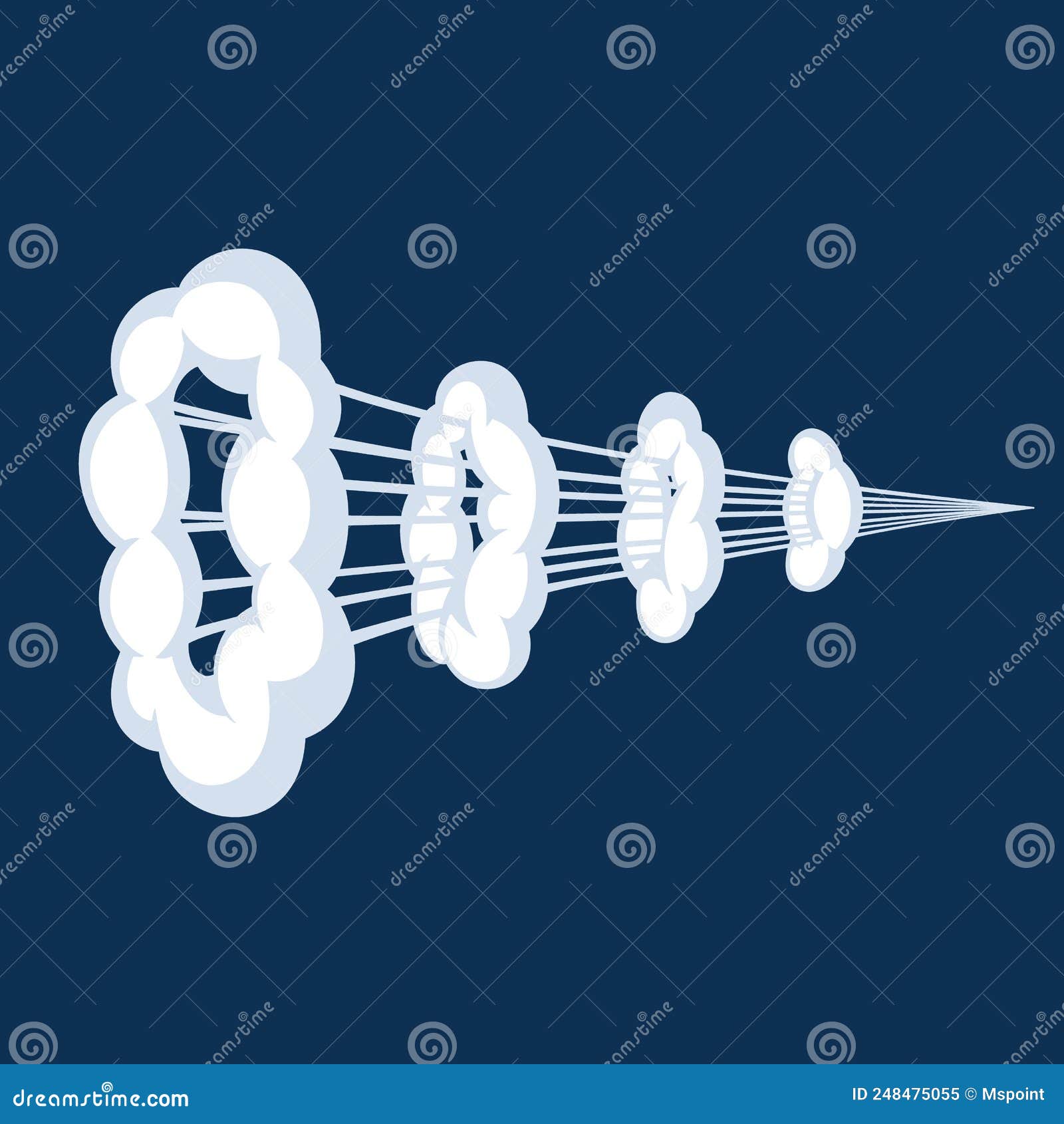 Comic Cartoon Smoke or Cloud, Vector Speed Motion Effects Stock Vector ...