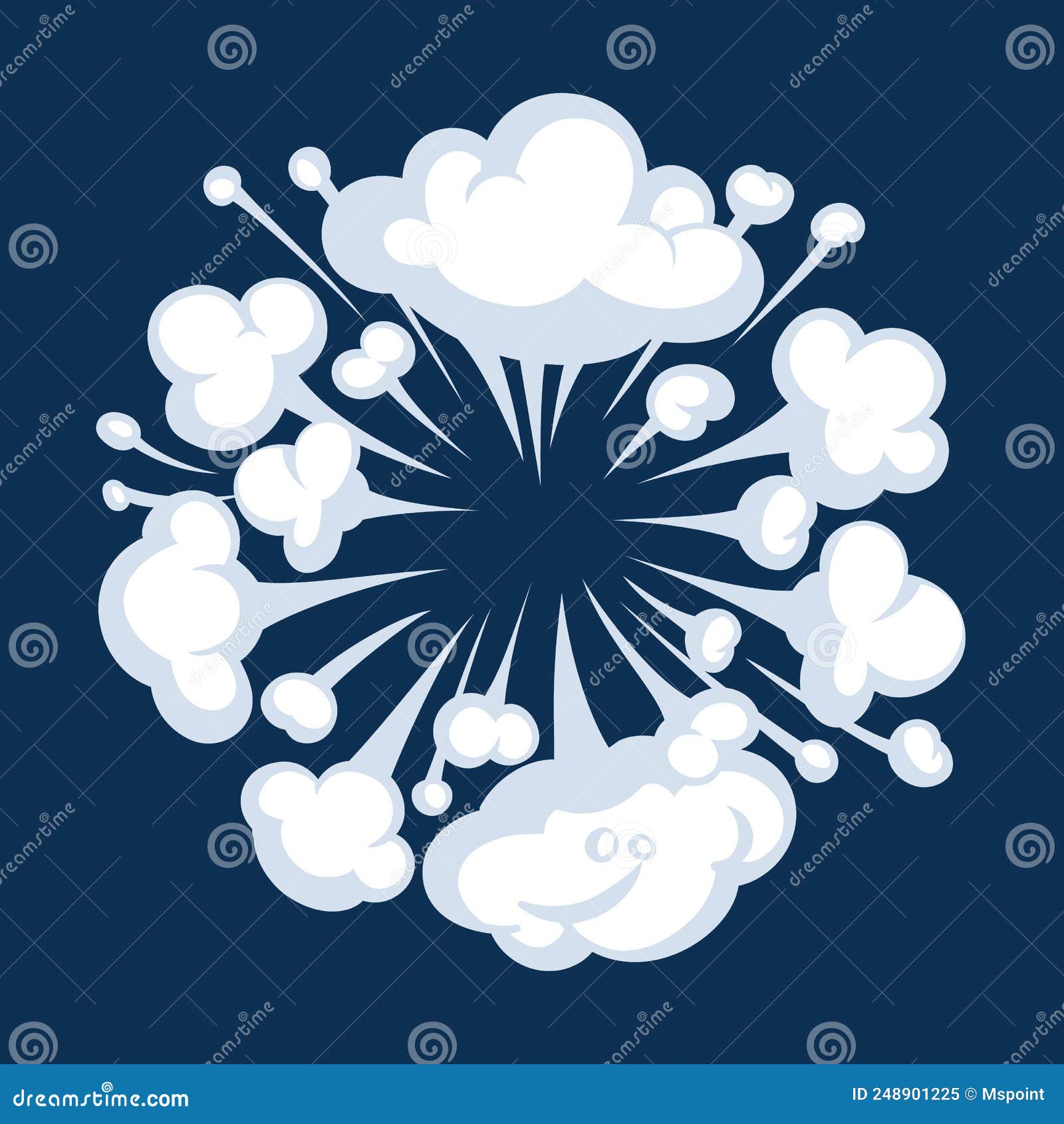 Comic Cartoon Smoke or Cloud, Vector Speed Motion Effects Stock Vector ...