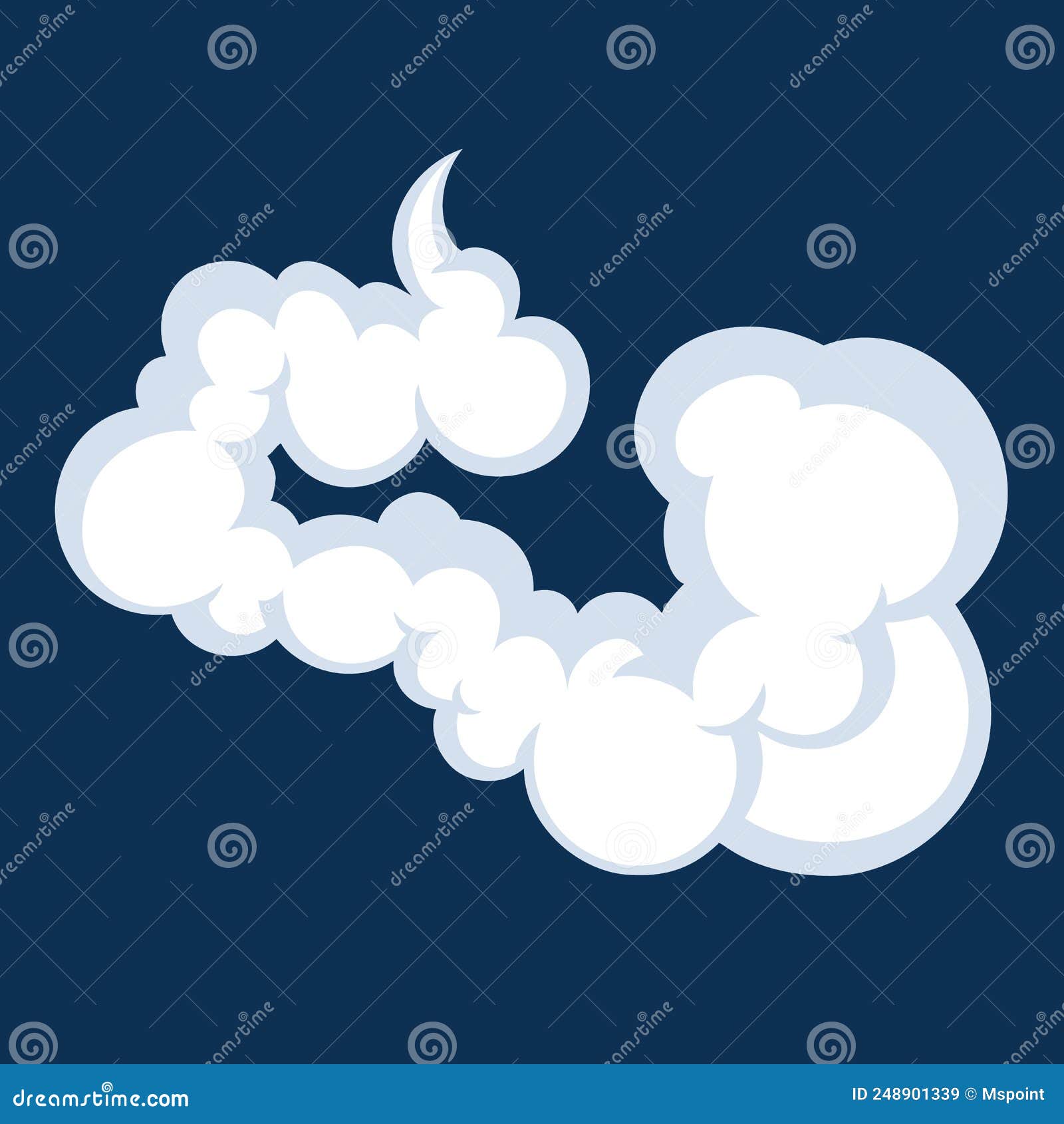 Comic Cartoon Smoke or Cloud, Vector Speed Motion Effects Stock ...