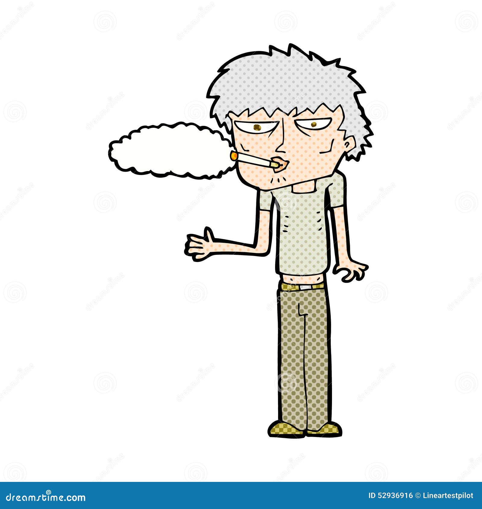 Comic cartoon smoker stock illustration. Illustration of retro - 52936916