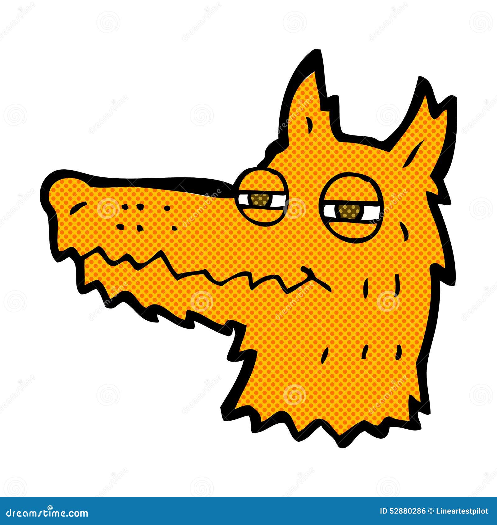 Comic Cartoon Smug Fox Face Stock Illustration - Illustration of hand ...