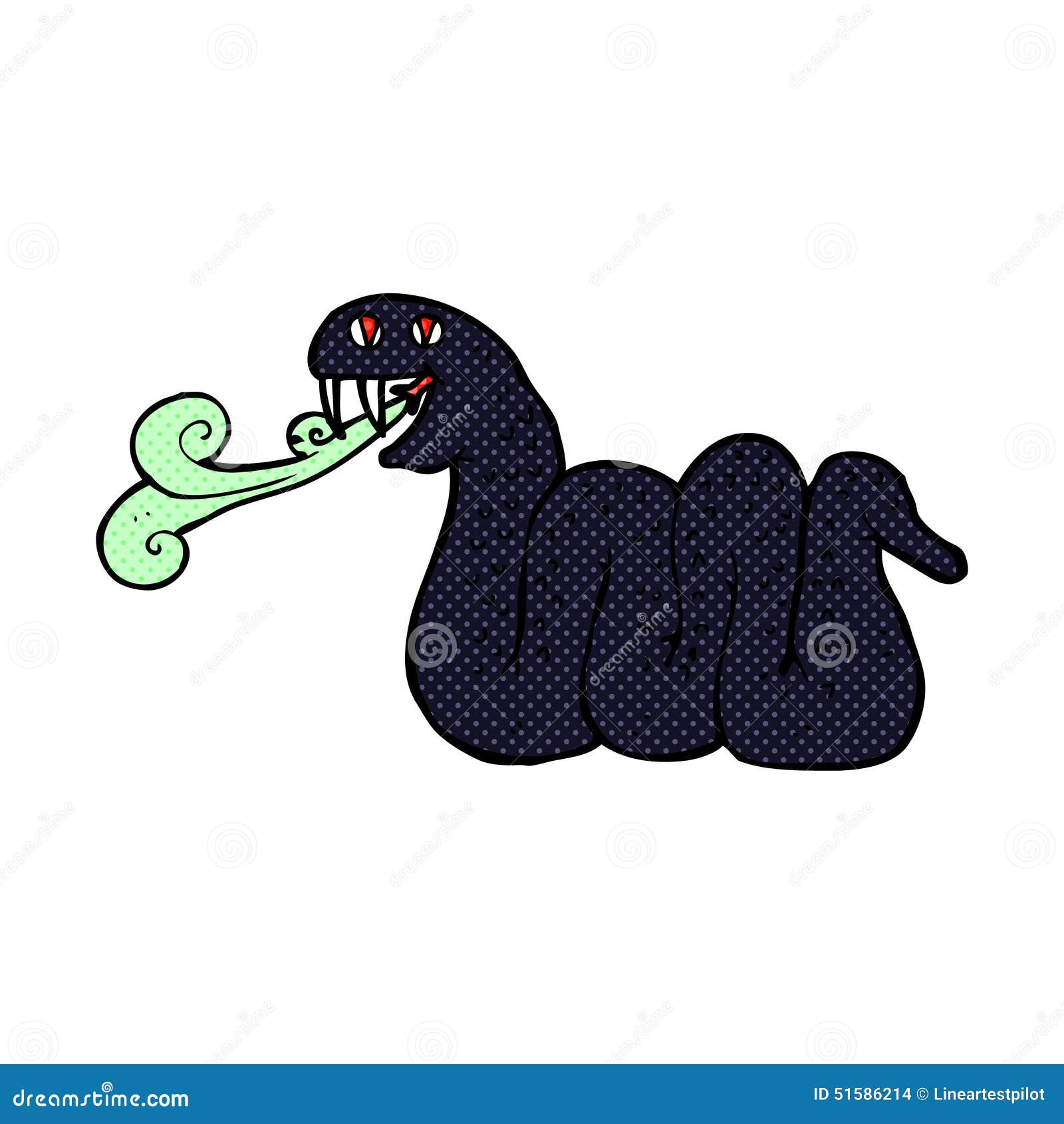 Comic cartoon snake stock illustration. Illustration of doodle - 51586214