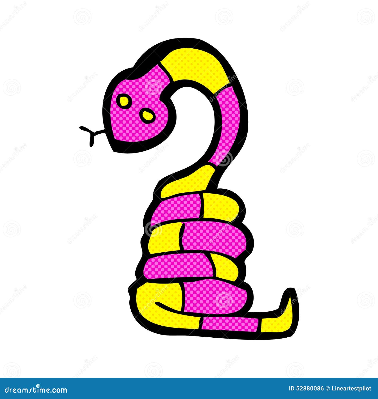 Comic cartoon snake stock illustration. Illustration of cartoon - 52880086