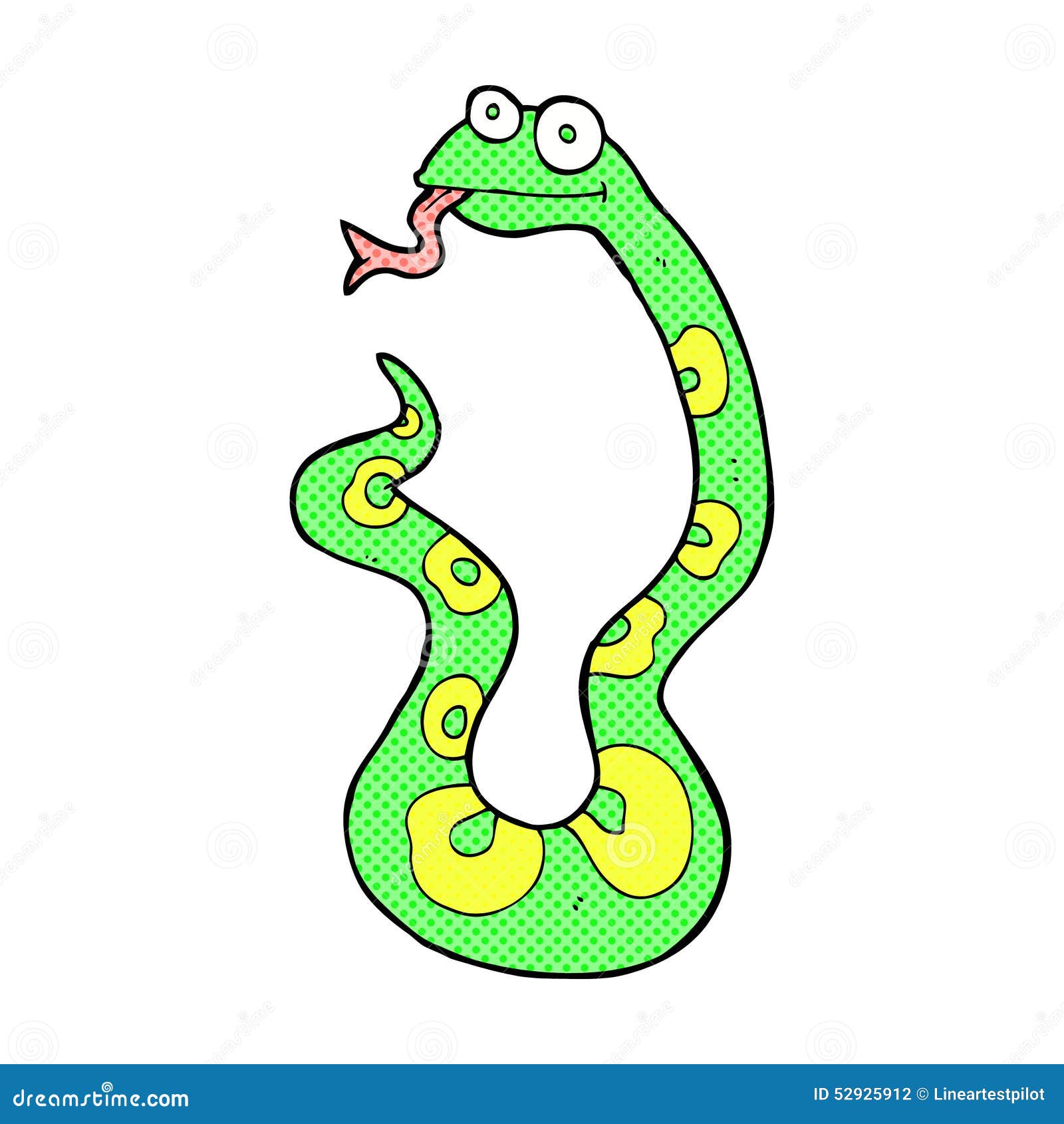 Comic cartoon snake stock illustration. Illustration of book - 52925912
