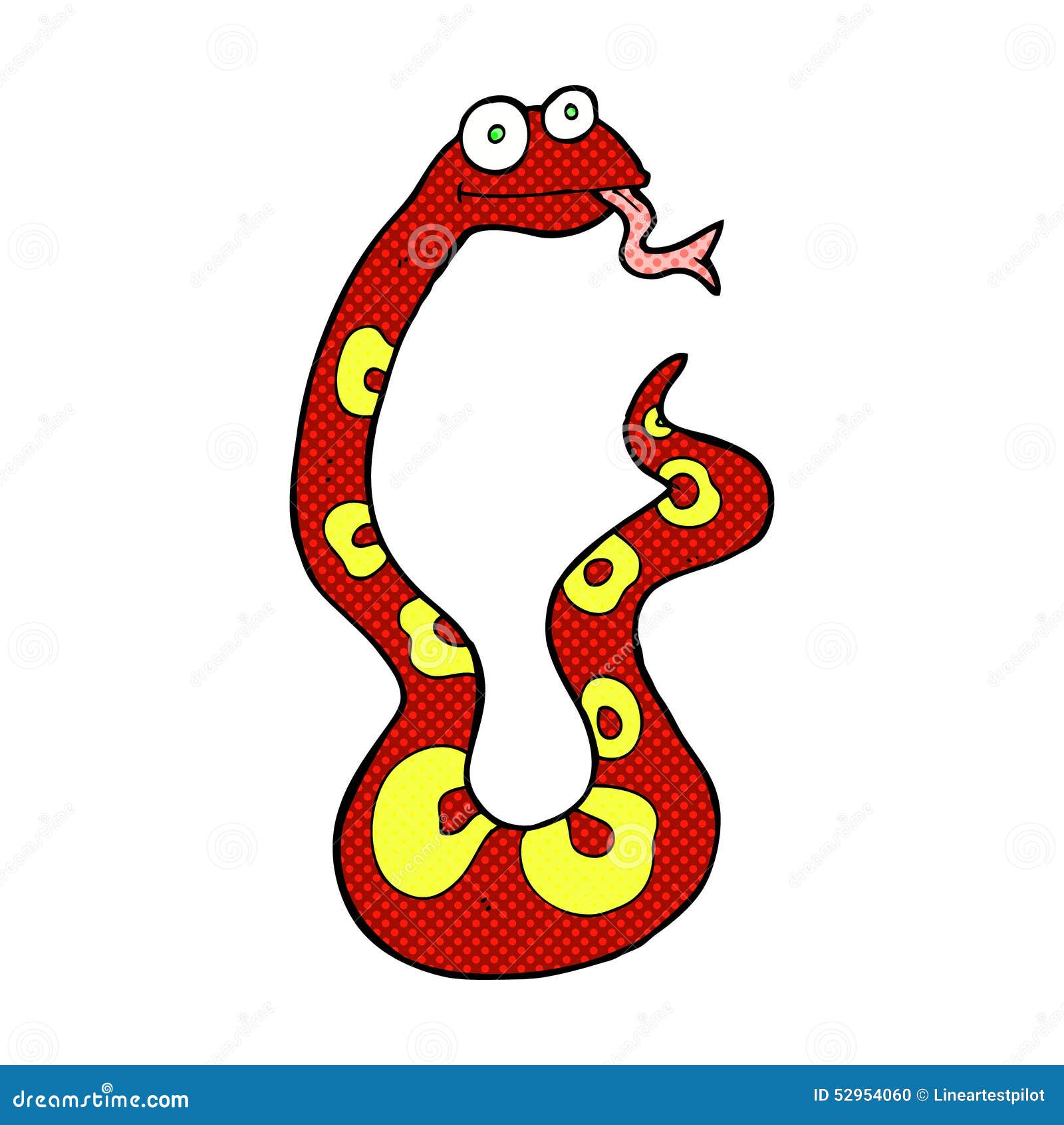 Comic cartoon snake stock illustration. Illustration of print - 52954060