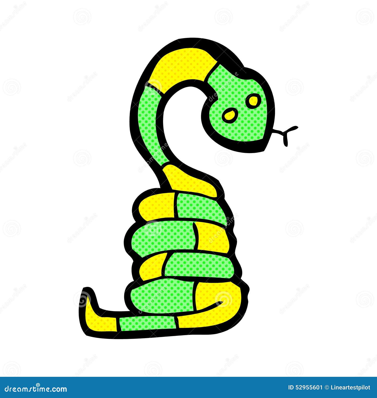 Comic cartoon snake stock illustration. Illustration of snake - 52955601