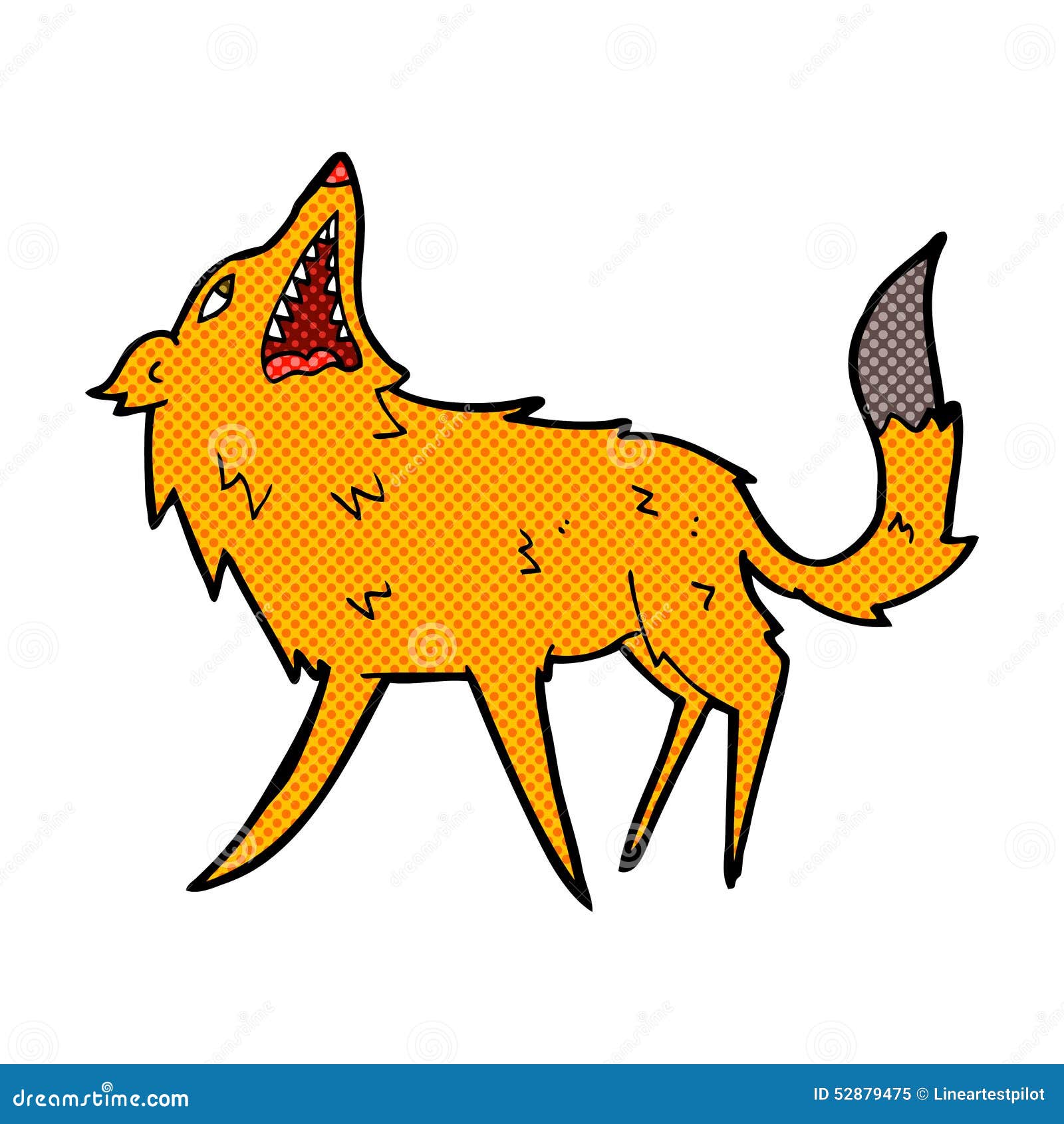 Comic cartoon snapping fox stock illustration. Illustration of print ...