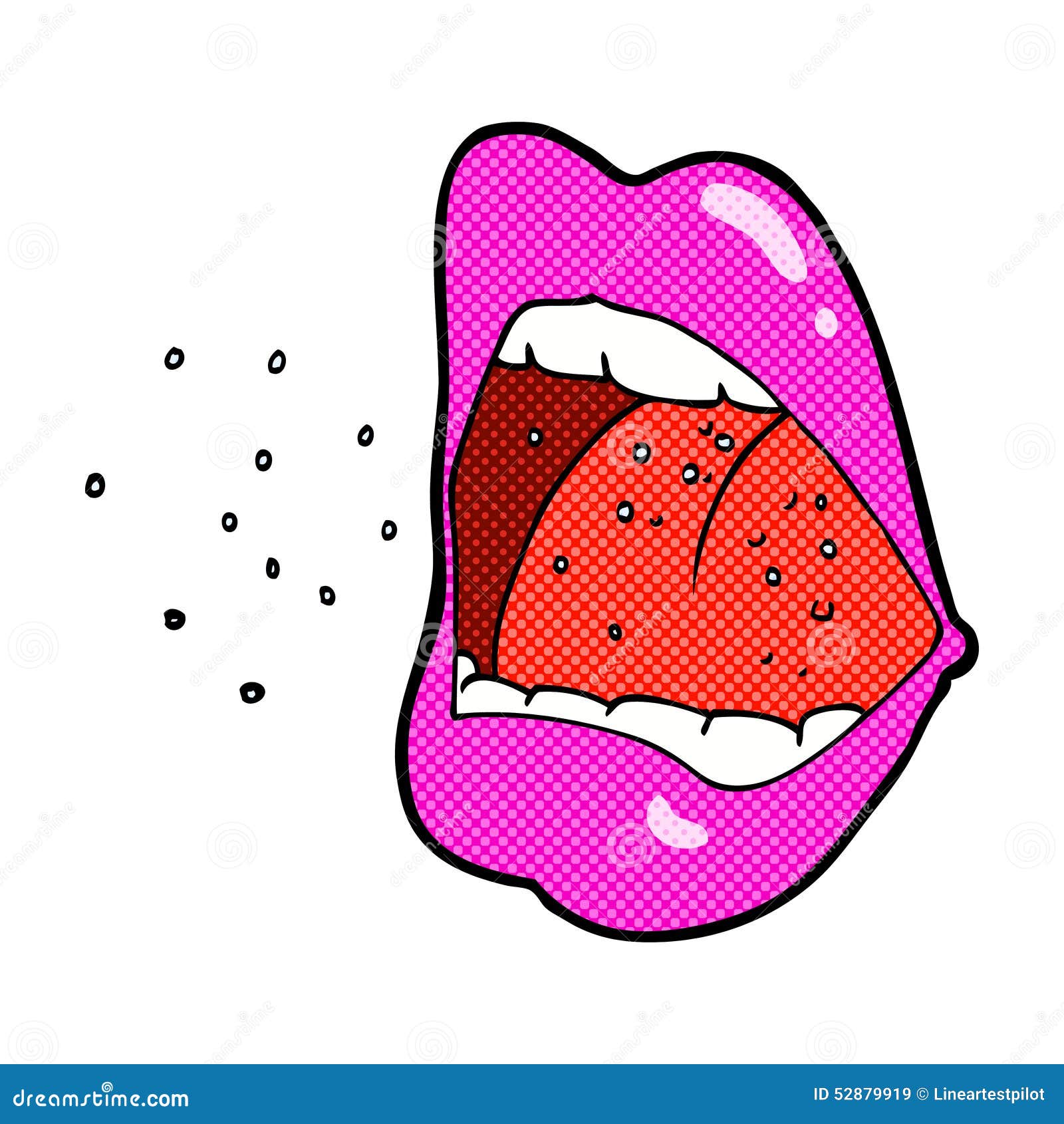 Comic Cartoon Sneezing Mouth Stock Illustration - Illustration of style ...