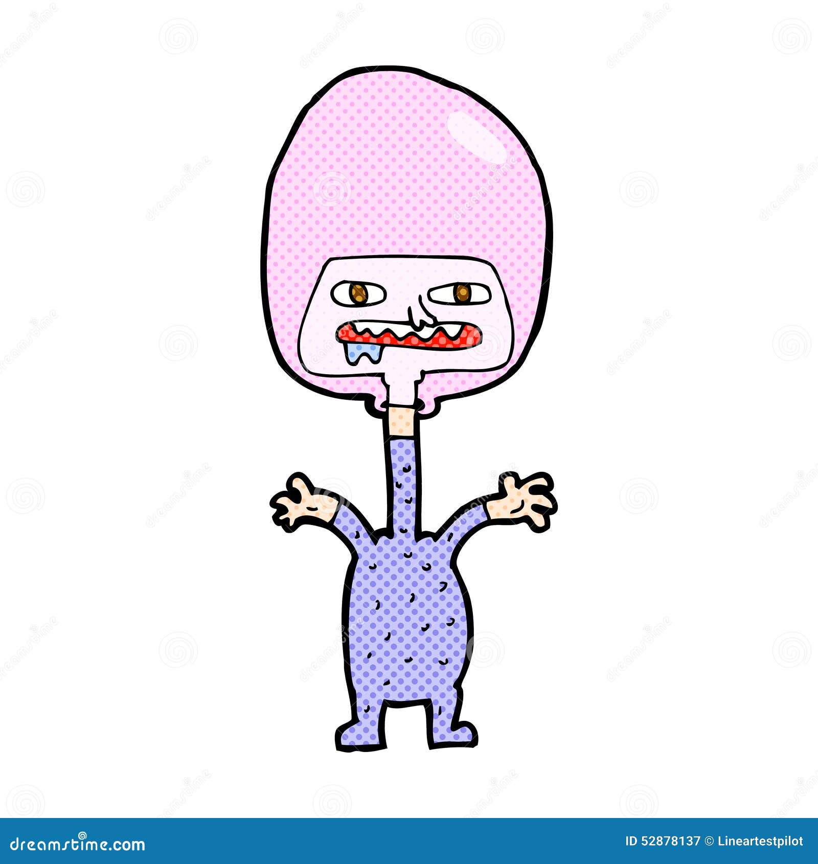 Comic cartoon space alien stock illustration. Illustration of character ...