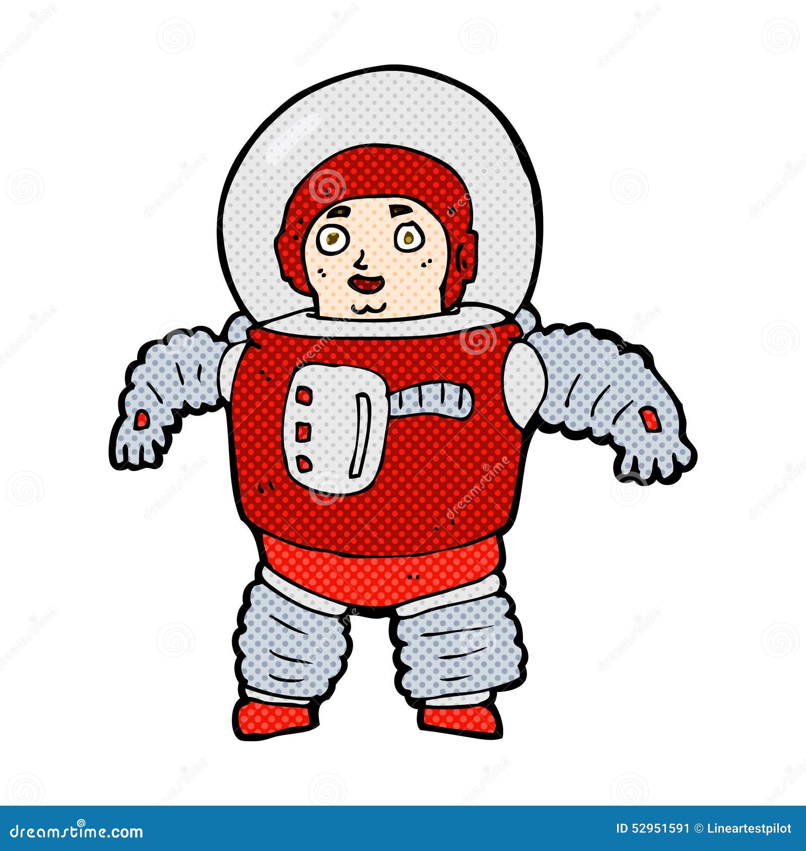 Comic cartoon space man stock illustration. Illustration of spacesuit ...
