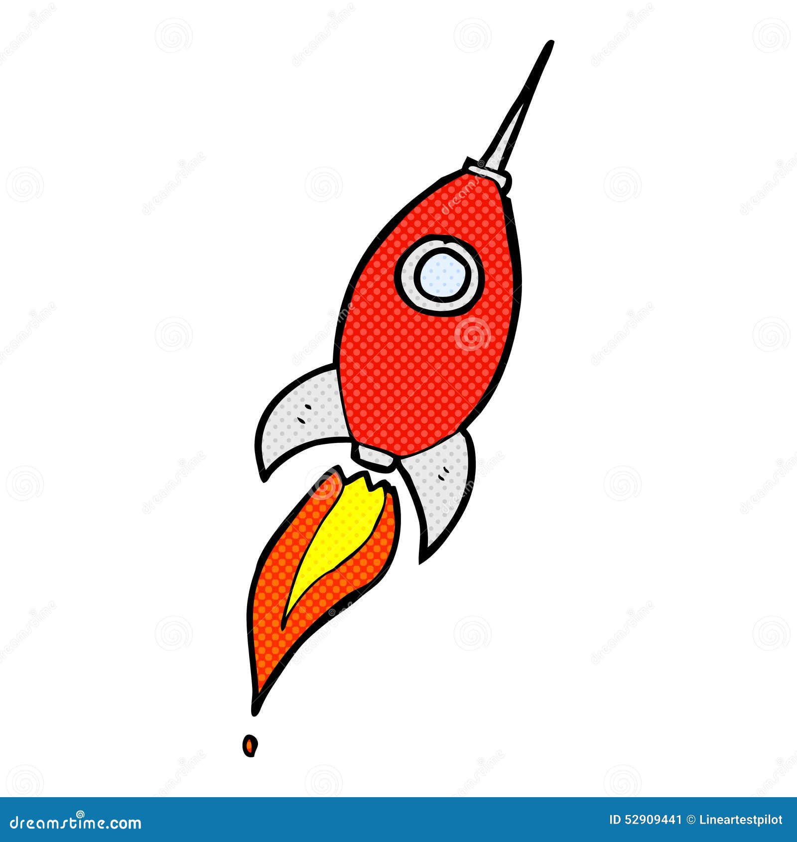 Comic cartoon space rocket stock illustration. Illustration of ship ...