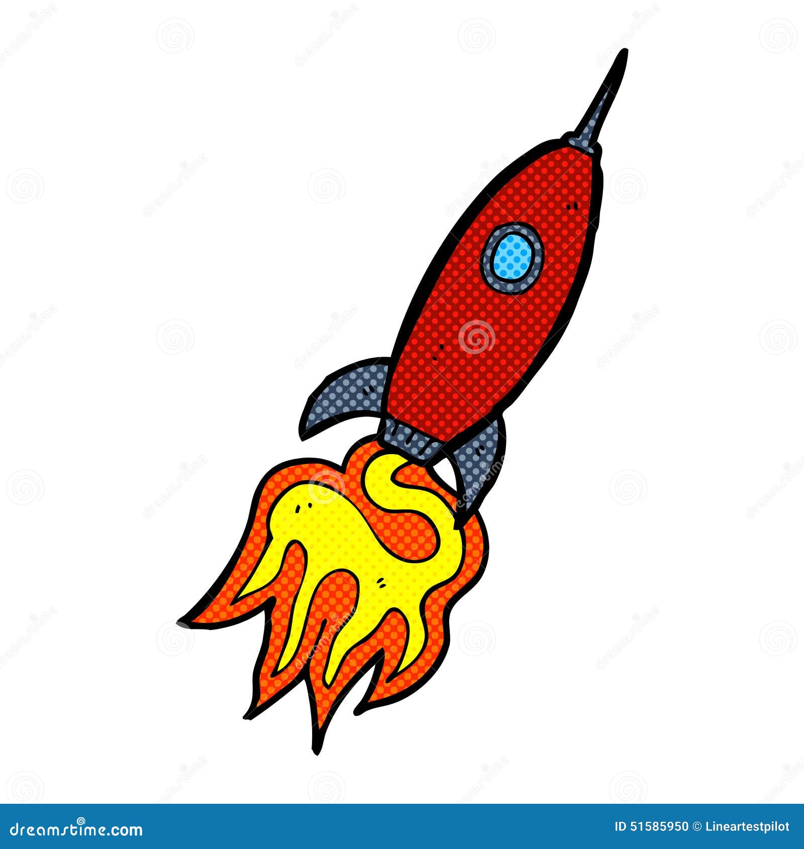 Comic cartoon spaceship stock illustration. Illustration of hand - 51585950