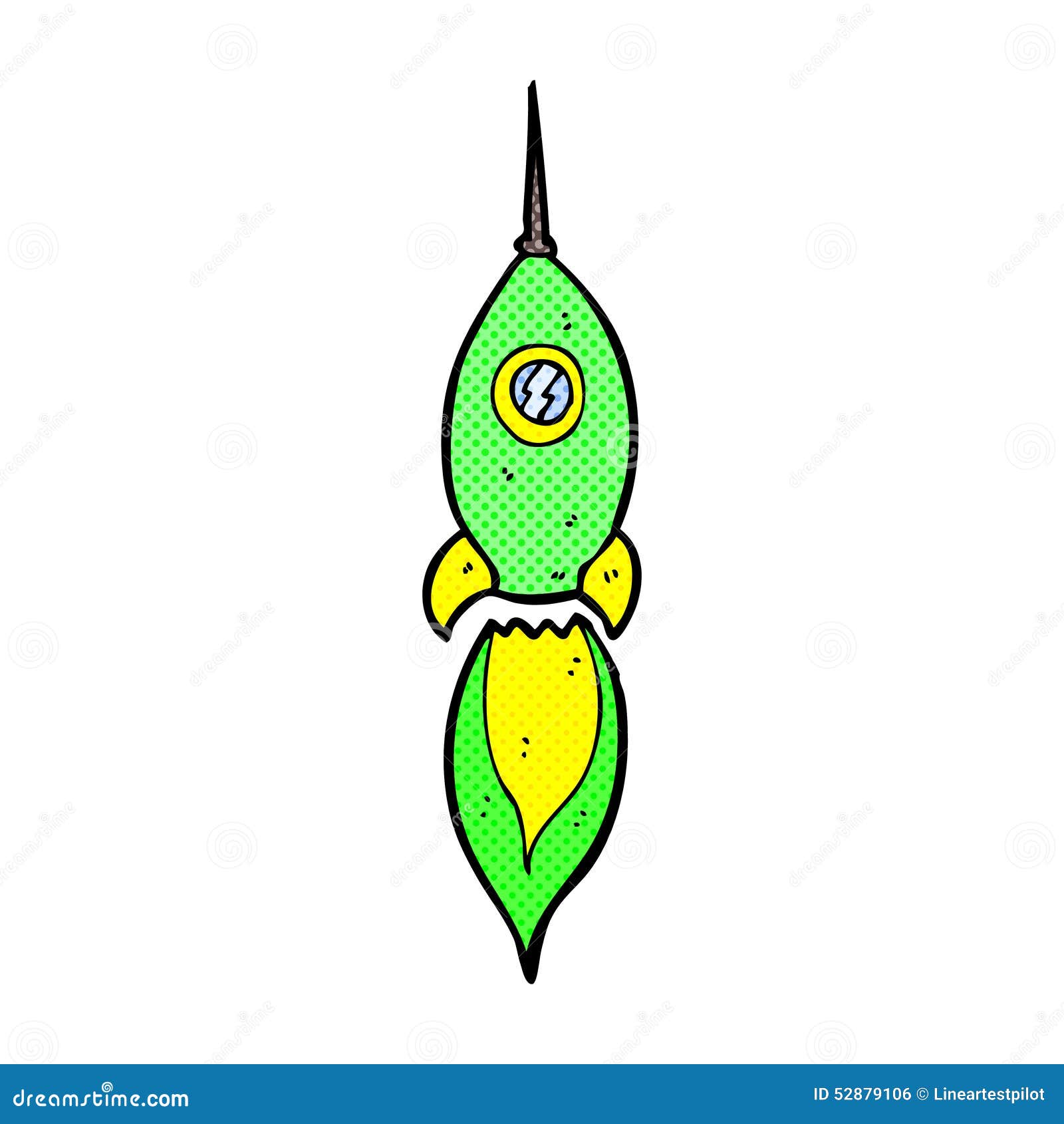 Comic cartoon spaceship stock illustration. Illustration of book - 52879106