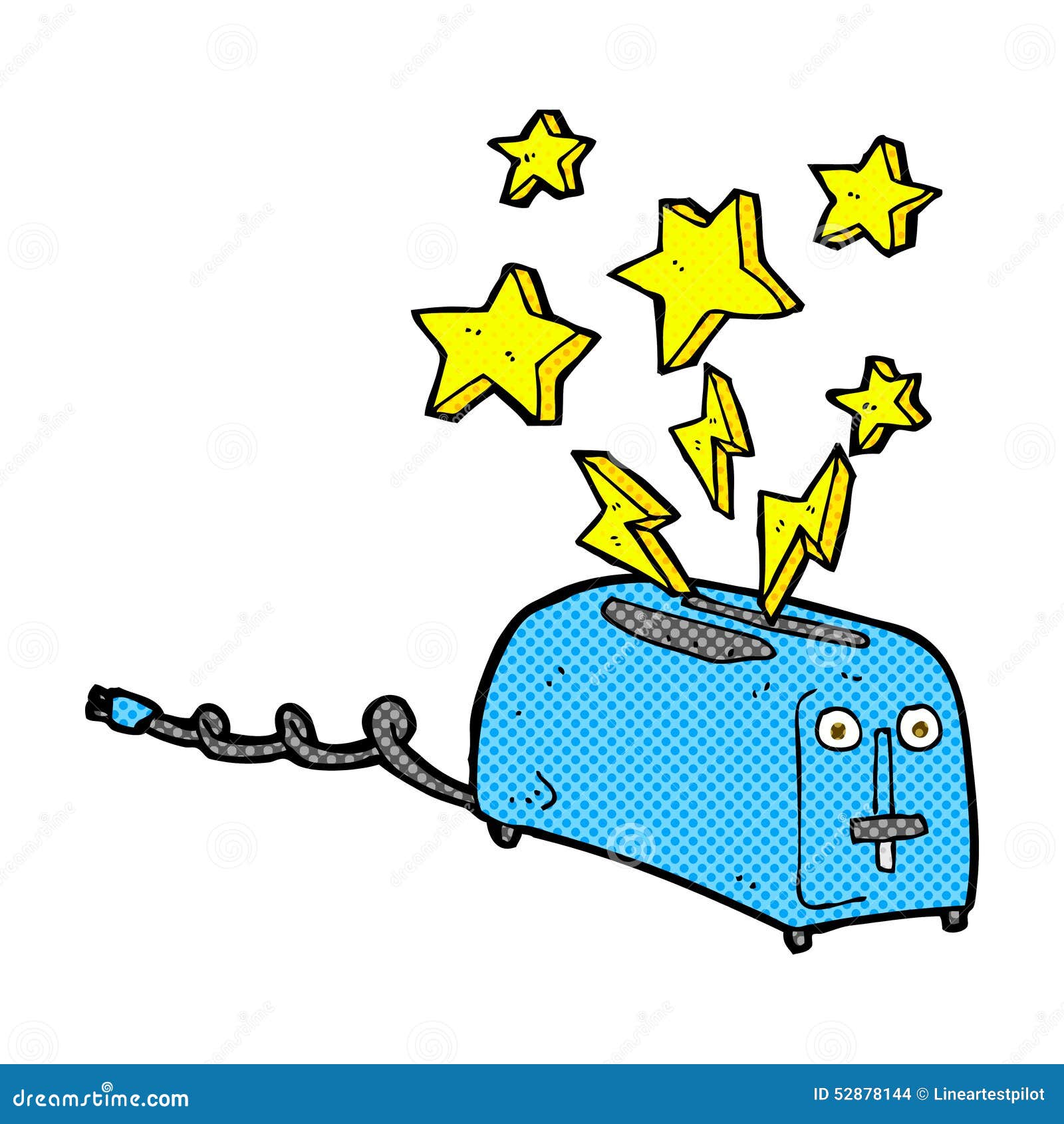 Comic Cartoon Sparking Toaster Stock Illustration - Illustration of ...