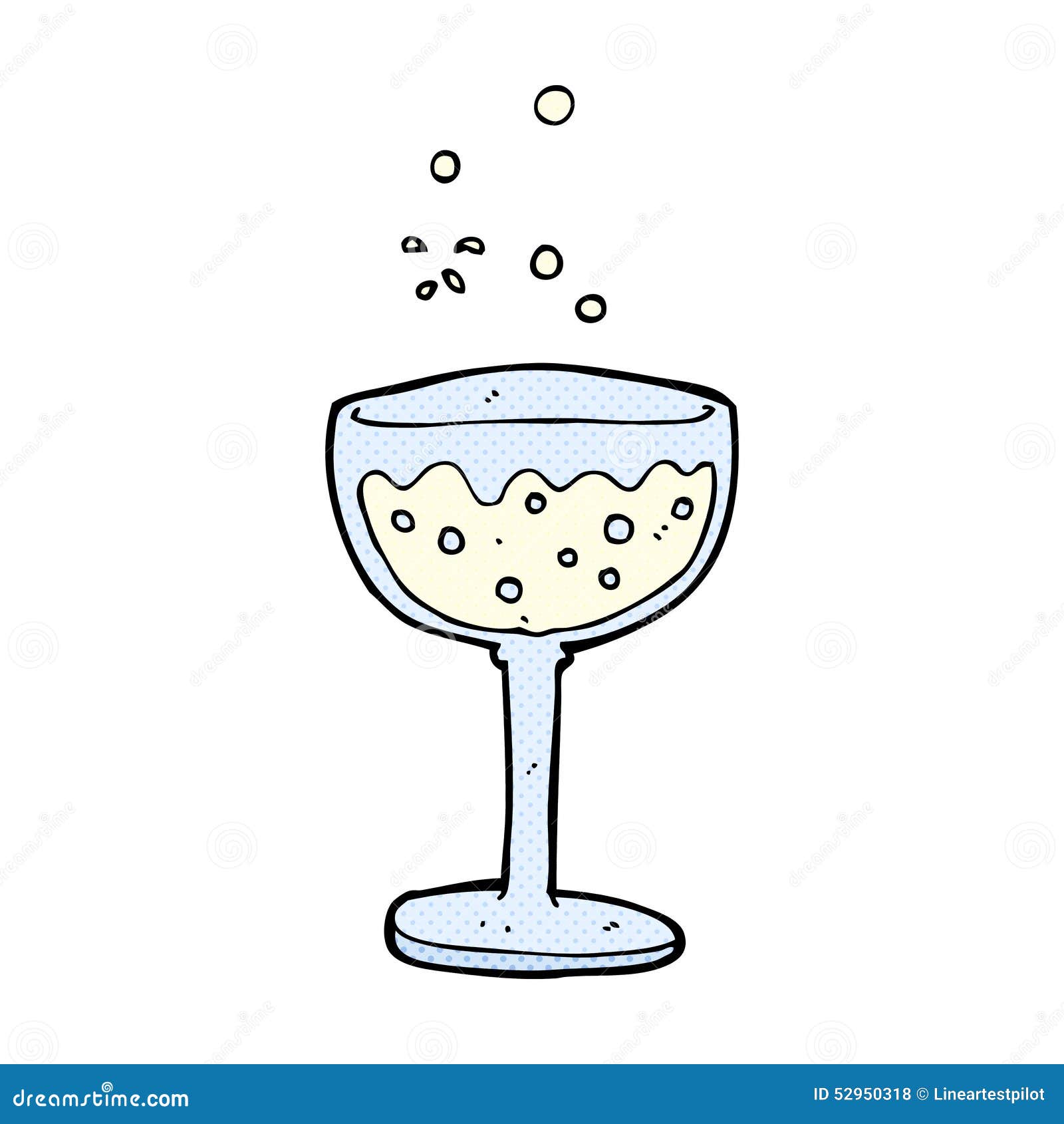 Comic Cartoon Sparkling Wine Stock Illustration - Illustration of ...