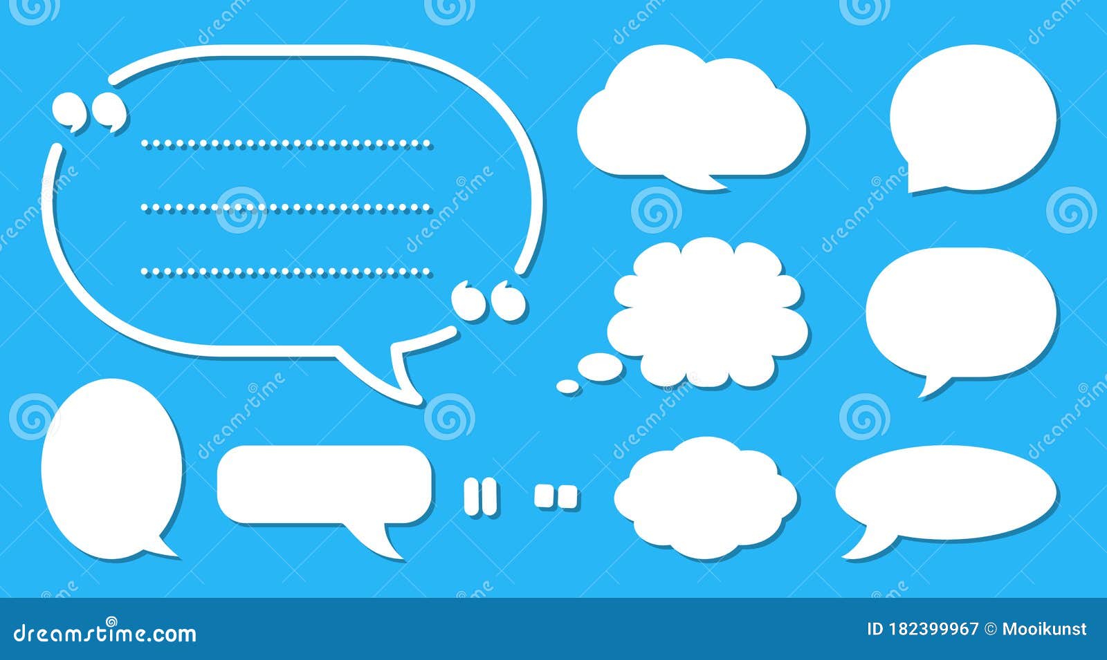Comic Cartoon Speech Bubble Message Vector Set Stock Vector ...