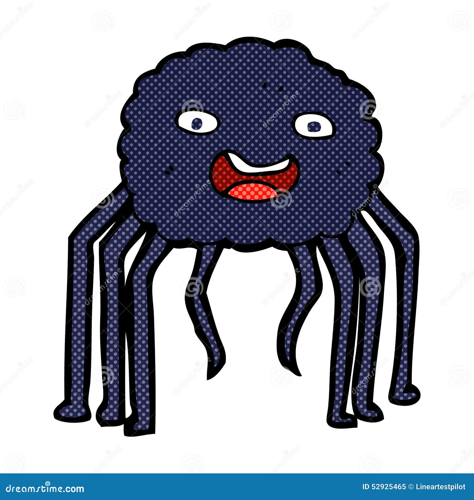 Comic cartoon spider stock illustration. Illustration of funny - 52925465