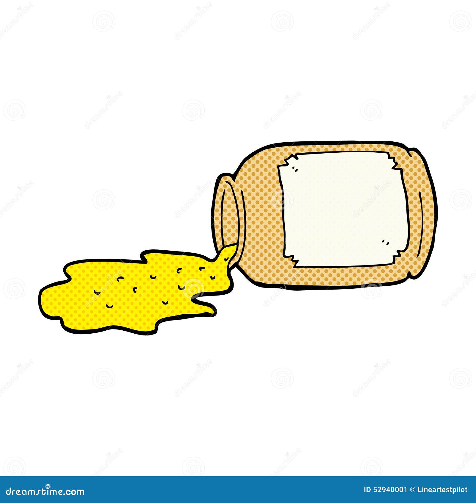 Comic cartoon spilled jam stock illustration. Illustration of preserve ...