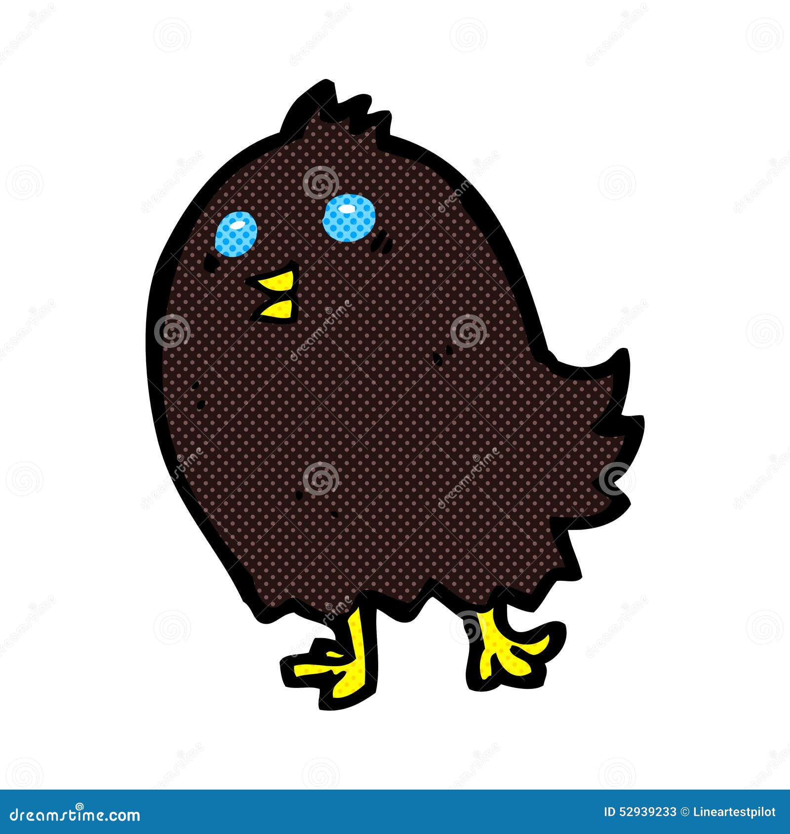 Comic Cartoon Spooky Black Bird Stock Illustration - Illustration of ...