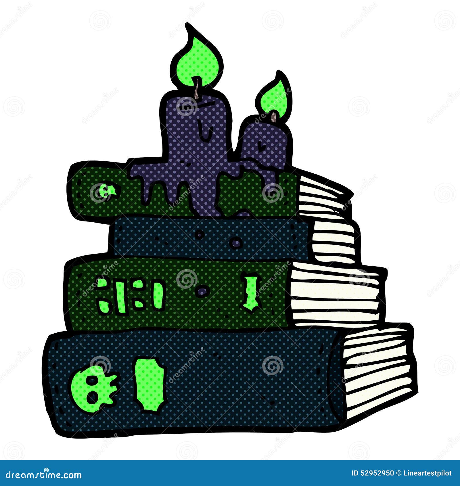 Comic Cartoon Spooky Old Books Stock Illustration - Illustration of ...