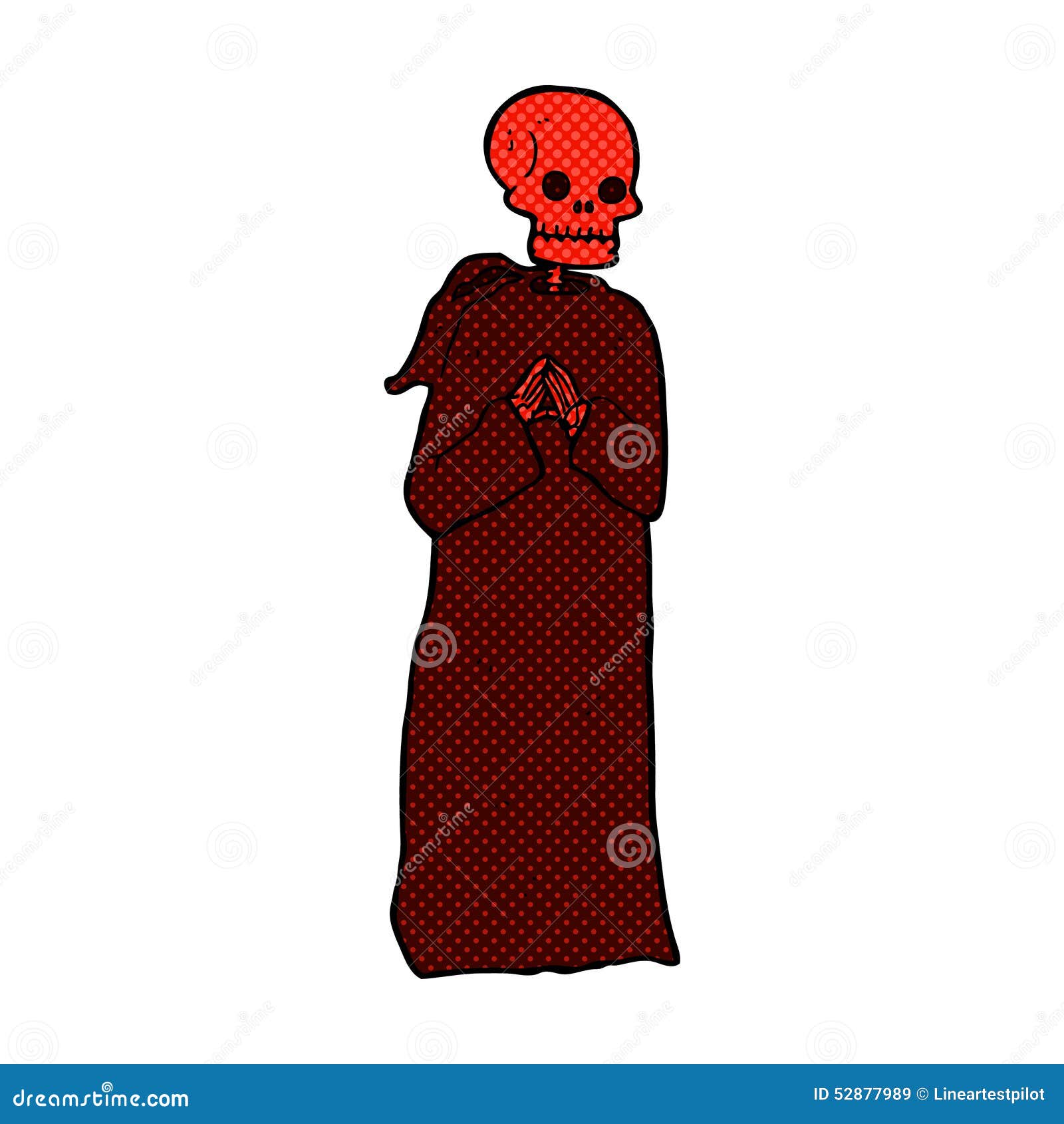 Comic Cartoon Spooky Skeleton in Robe Stock Illustration - Illustration ...