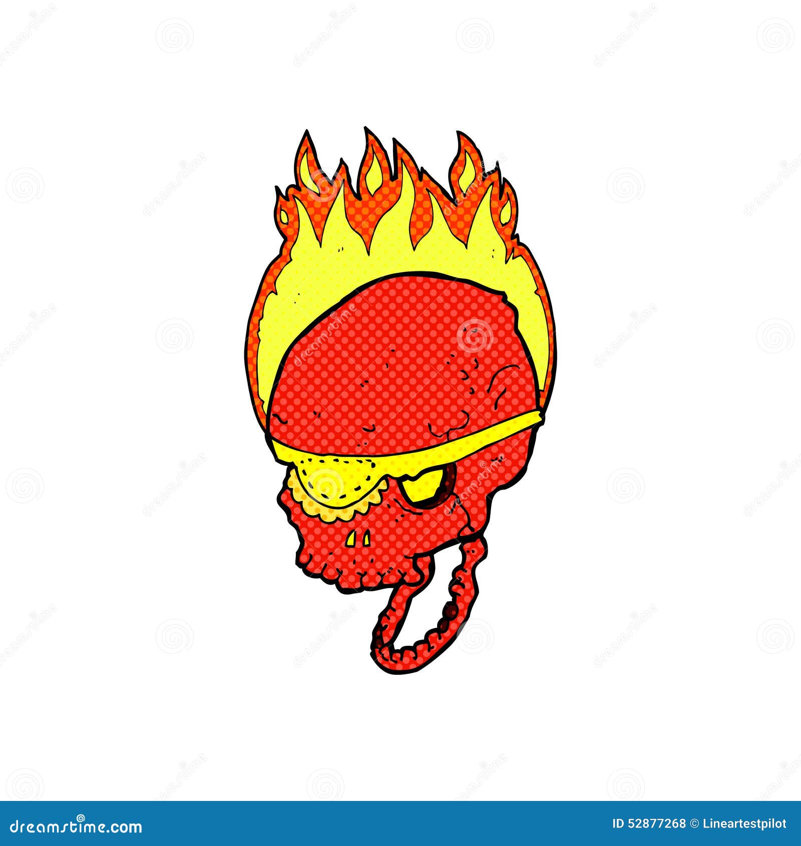 Comic Cartoon Spooky Skull with Eye Patch Stock Illustration ...