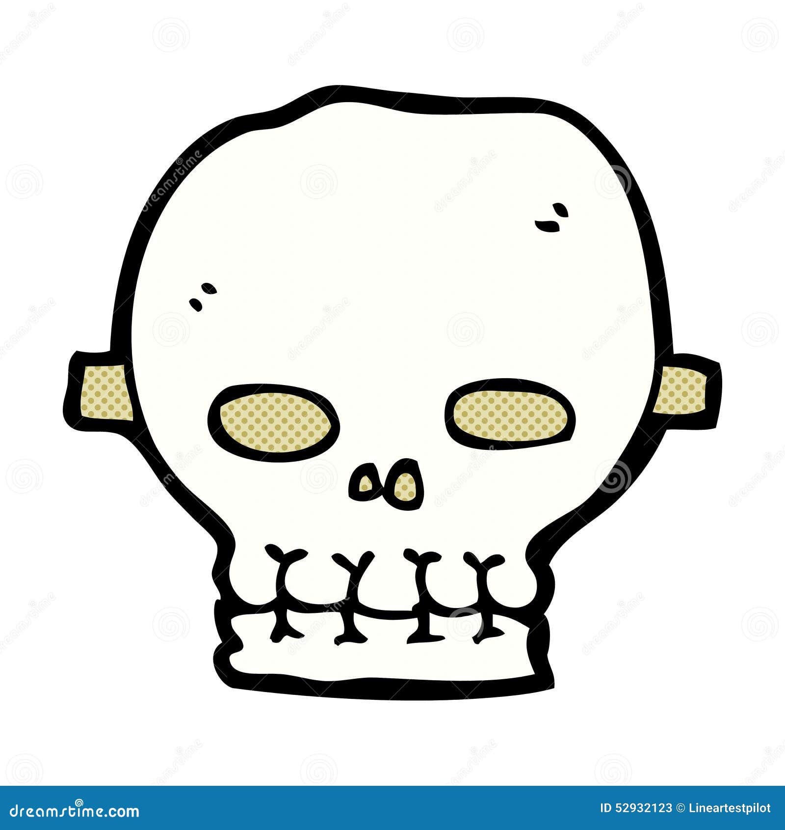 Comic Cartoon Spooky Skull Mask Stock Illustration - Illustration of ...