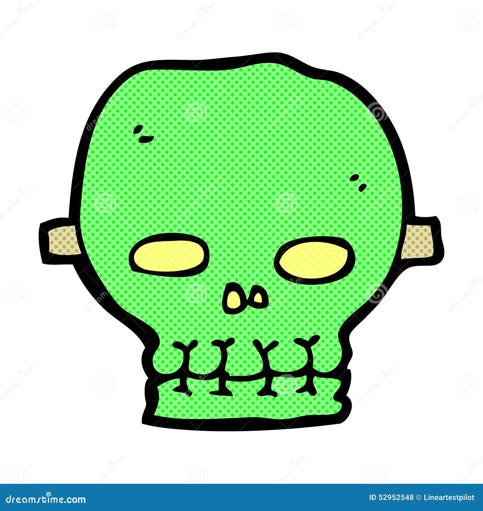 Comic Cartoon Spooky Skull Mask Stock Illustration - Illustration of ...