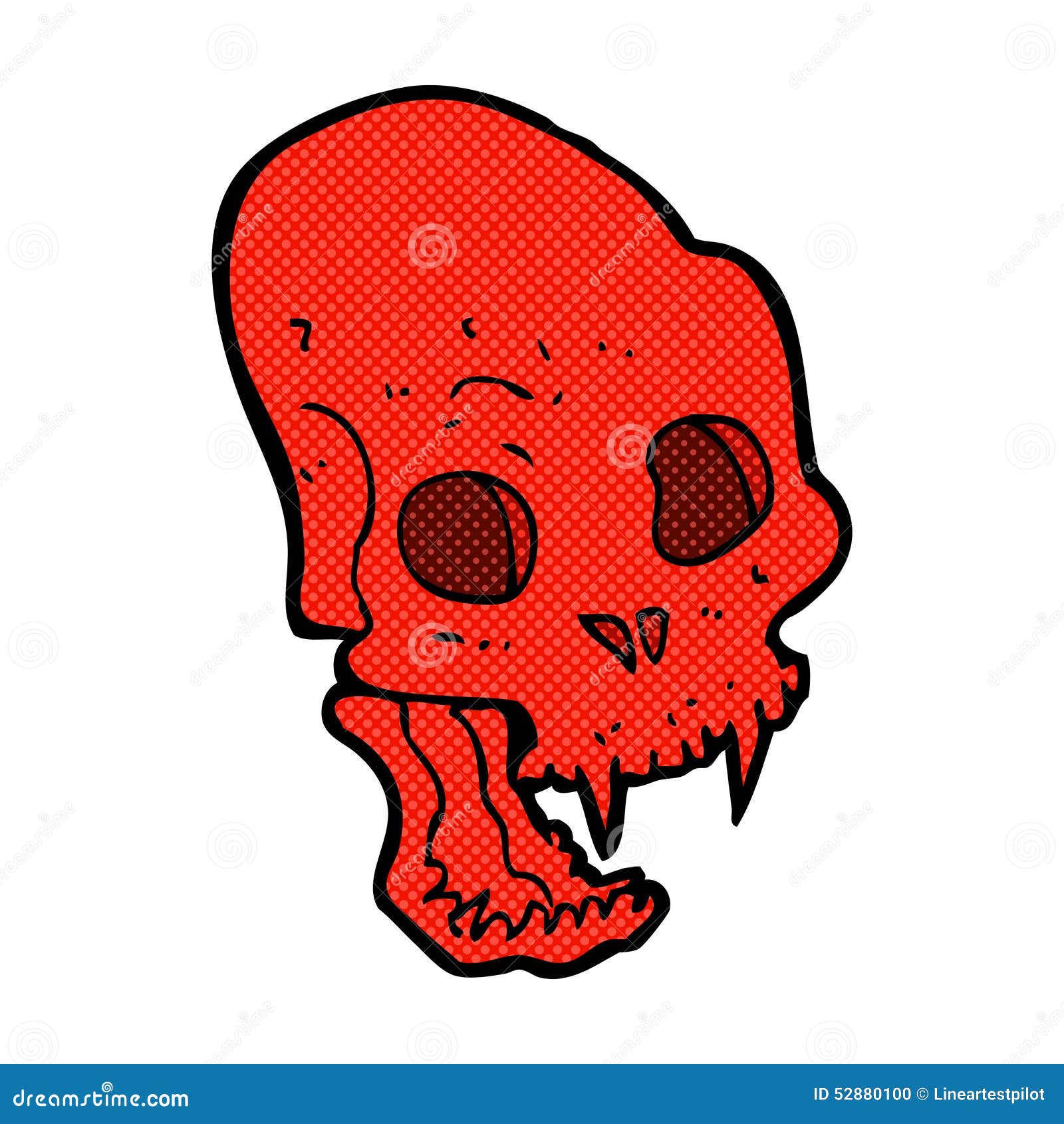 Comic Cartoon Spooky Vampire Skull Stock Illustration - Illustration of ...