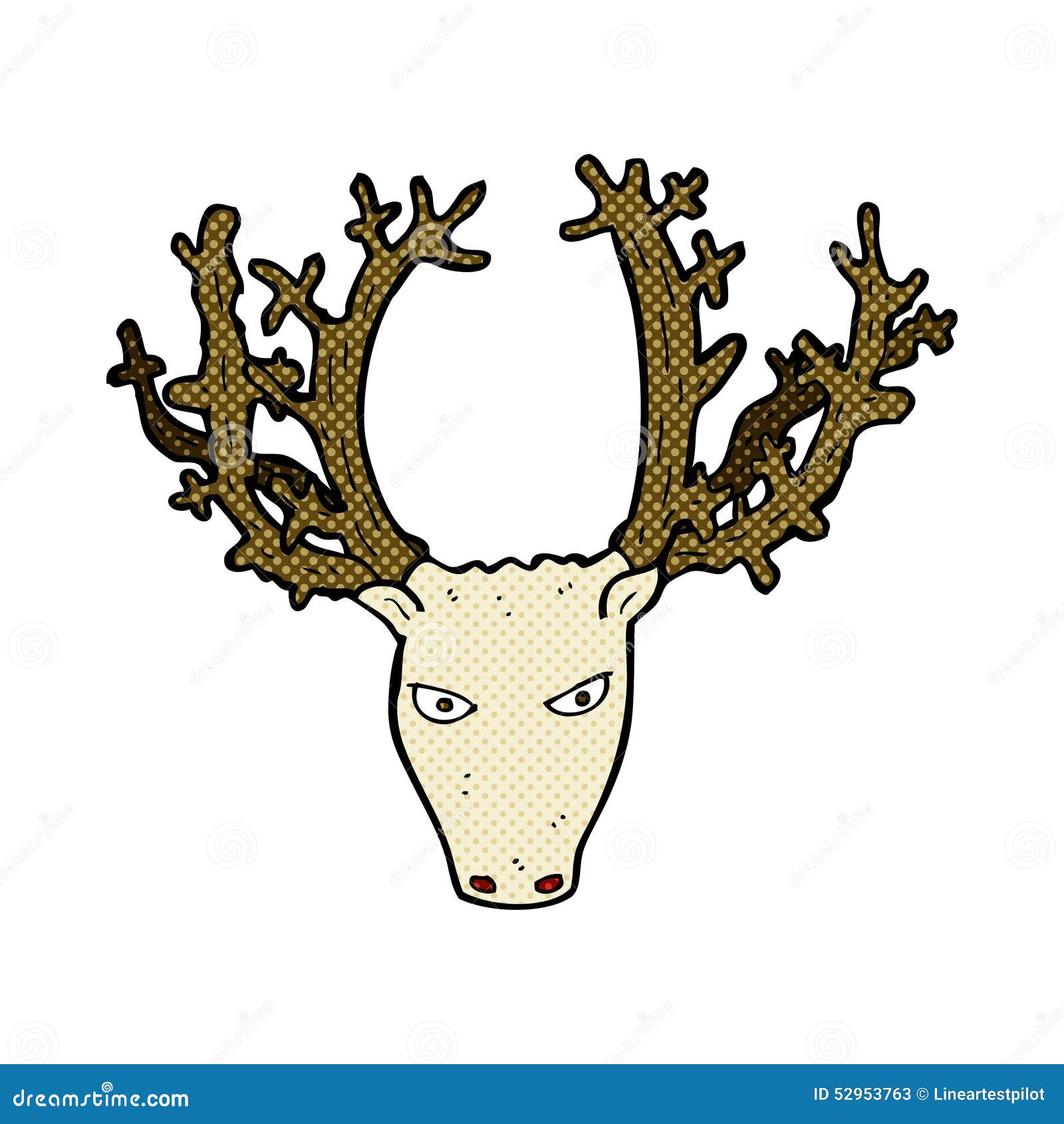 Comic cartoon stag head stock illustration. Illustration of animals ...