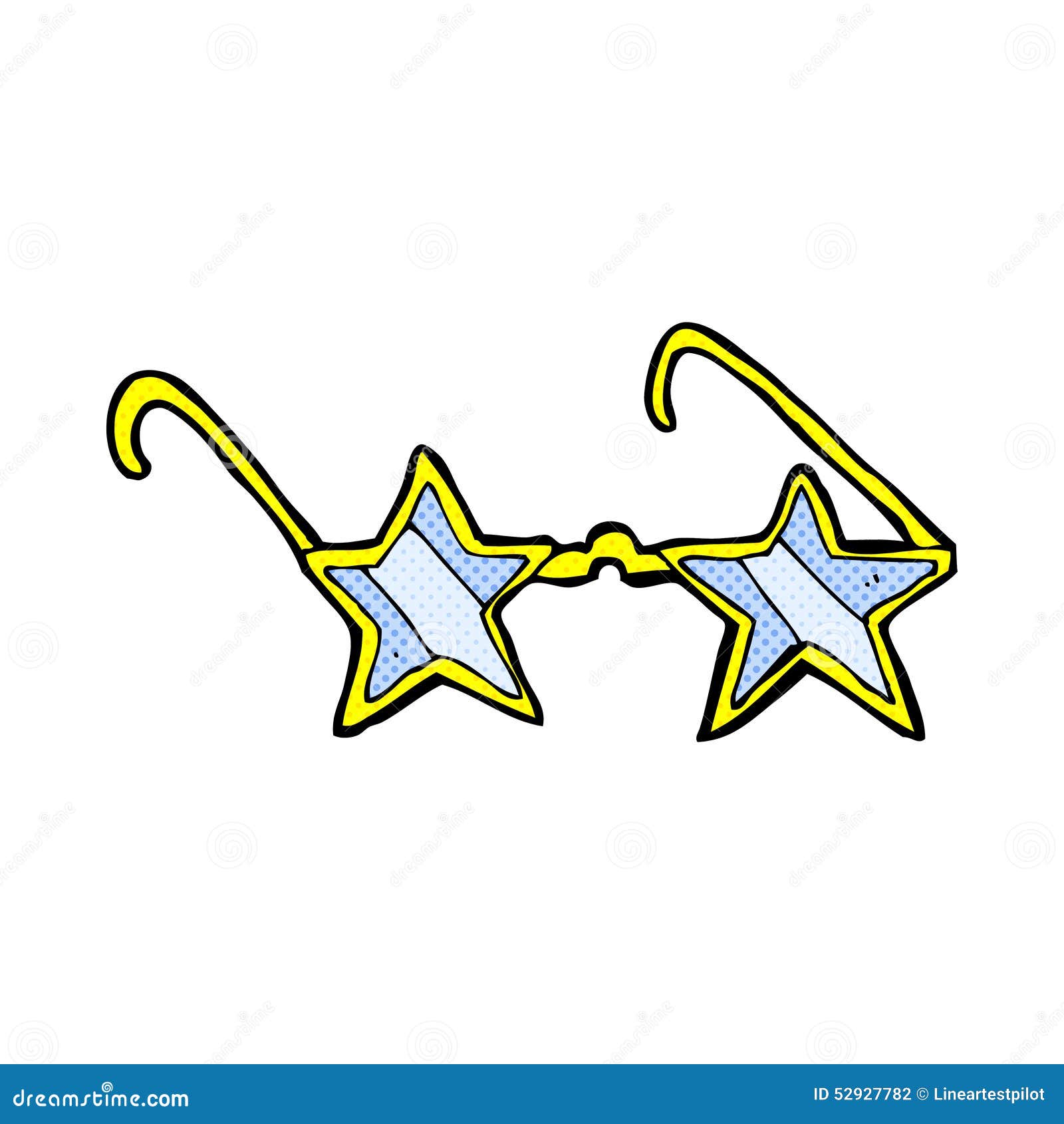 Comic cartoon star glasses stock illustration. Illustration of drawing ...