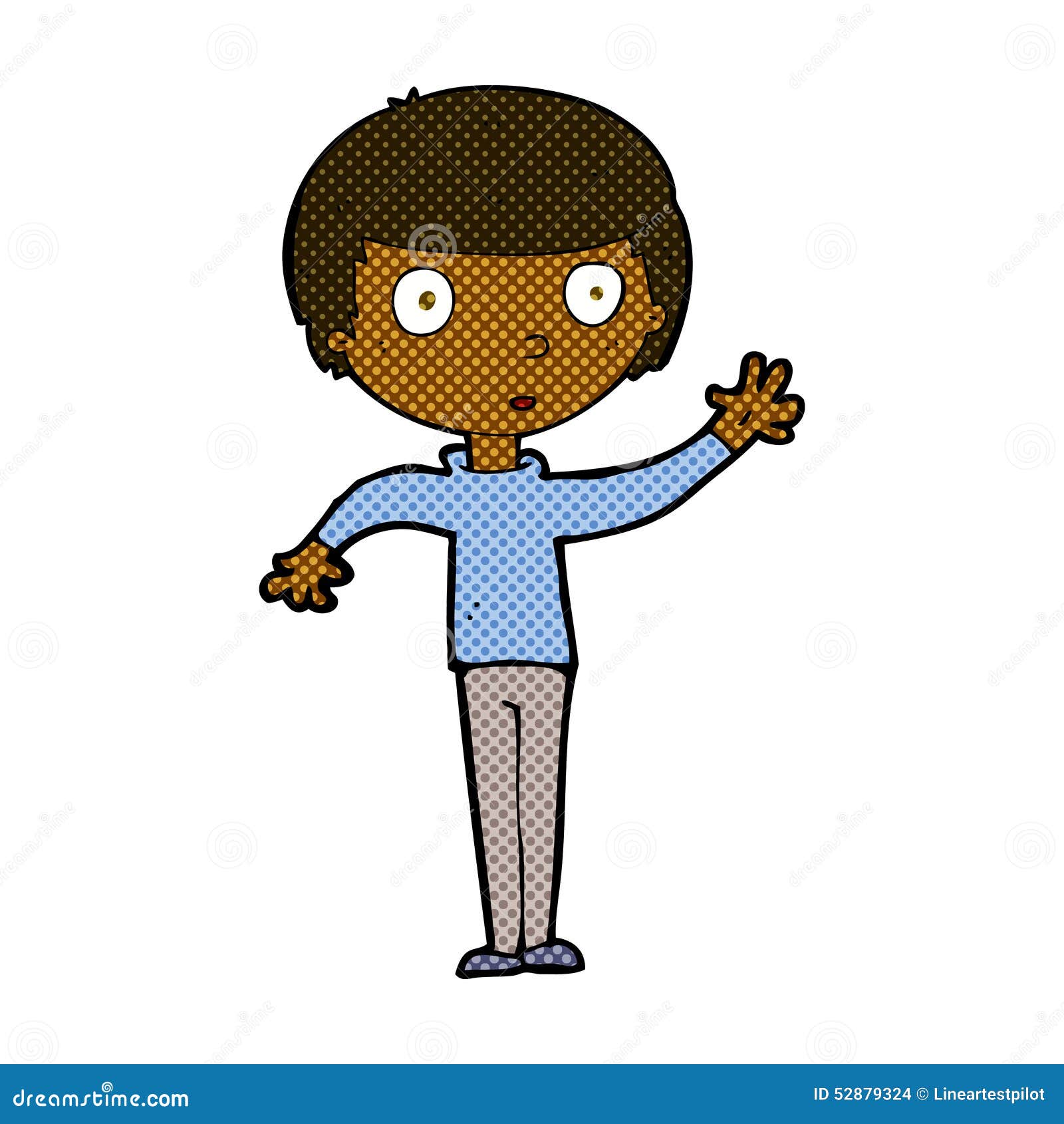 Comic cartoon staring boy stock illustration. Illustration of silly ...