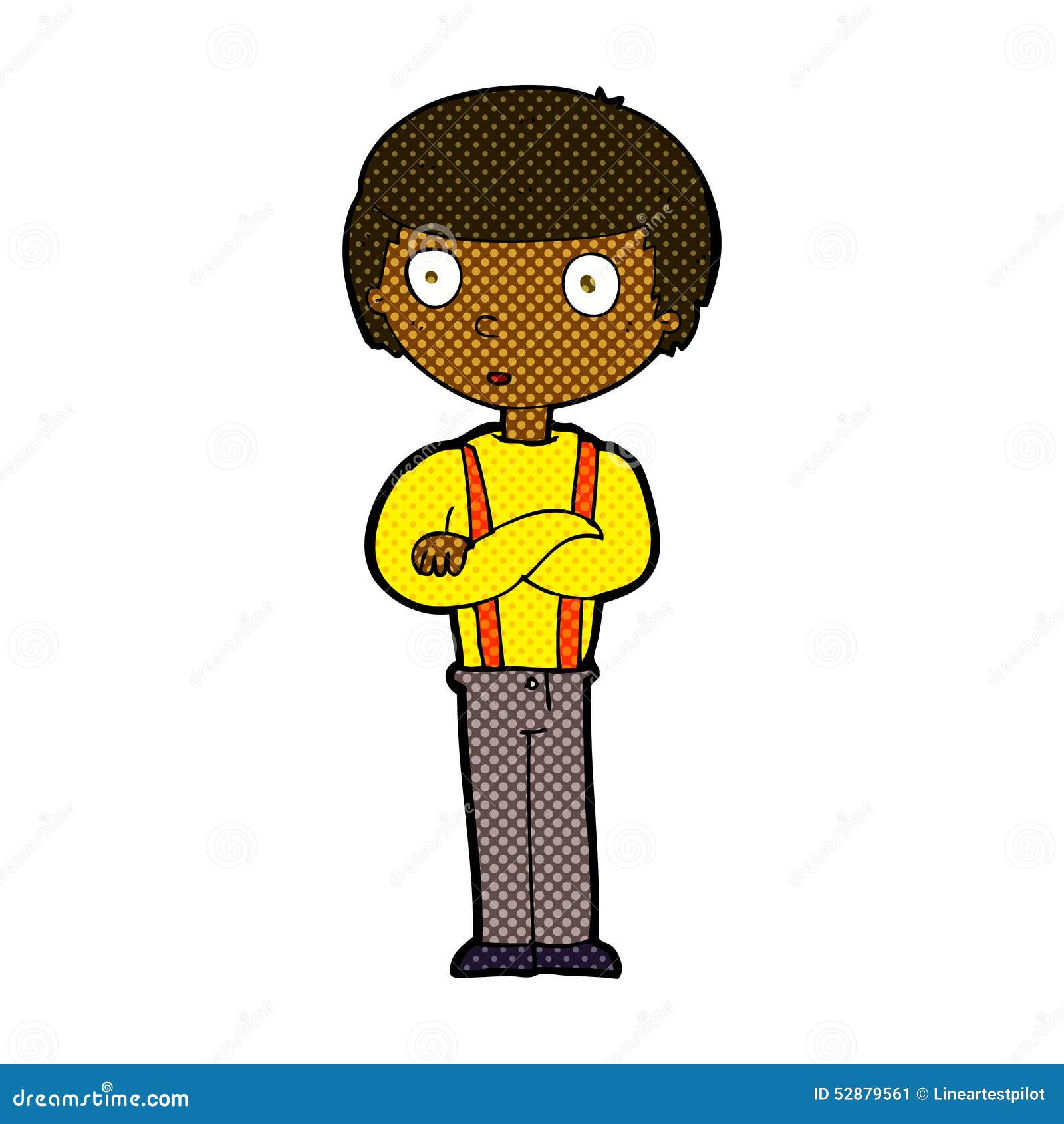 Comic cartoon staring boy stock illustration. Illustration of ...