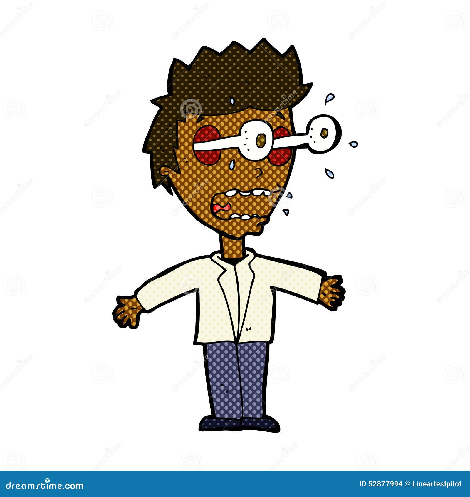 Comic cartoon staring man stock illustration. Illustration of drawn ...