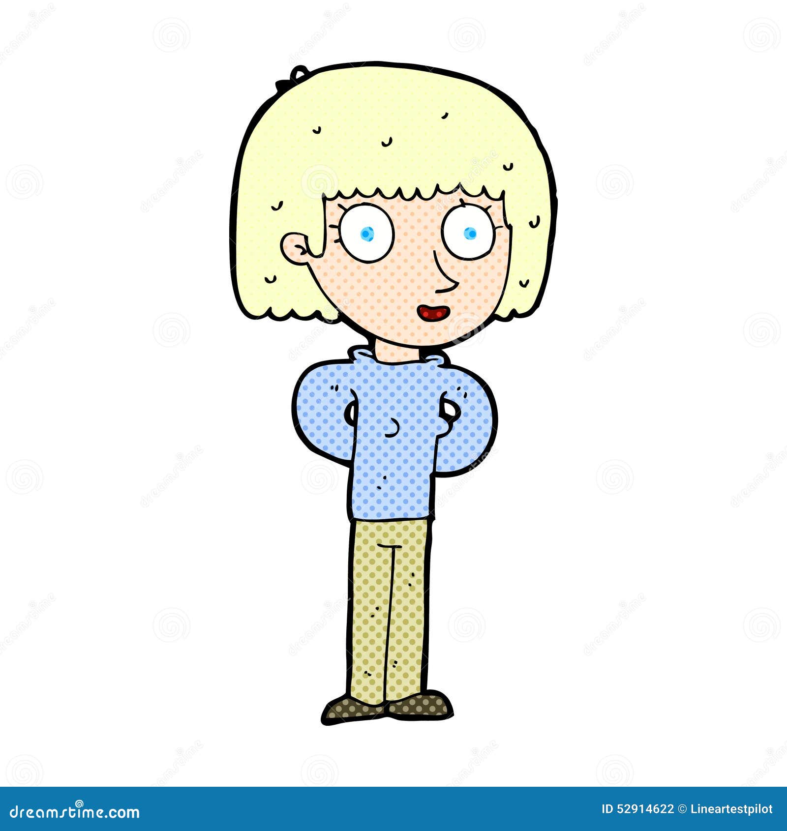 Comic Cartoon Staring Woman Stock Illustration - Illustration of doodle ...