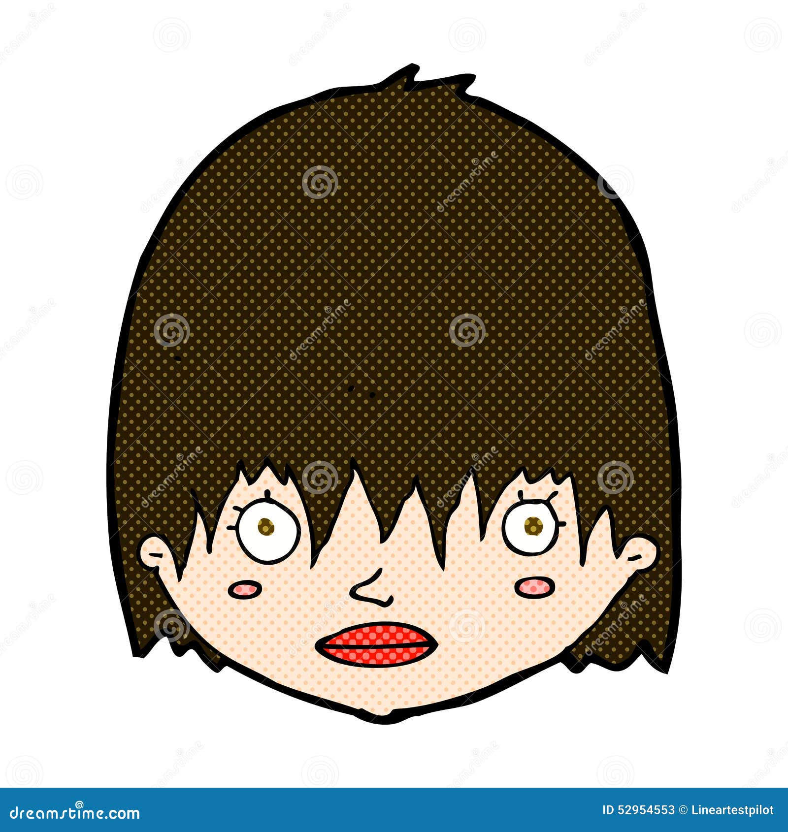 Comic Cartoon Staring Woman Stock Illustration - Illustration of head ...
