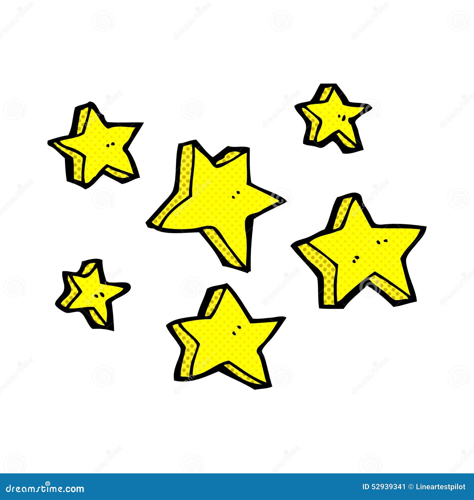 Comic cartoon stars stock illustration. Illustration of stars - 52939341