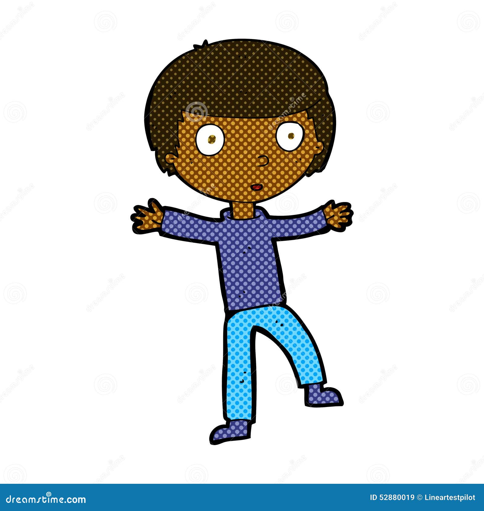 Comic cartoon startled boy stock illustration. Illustration of male ...
