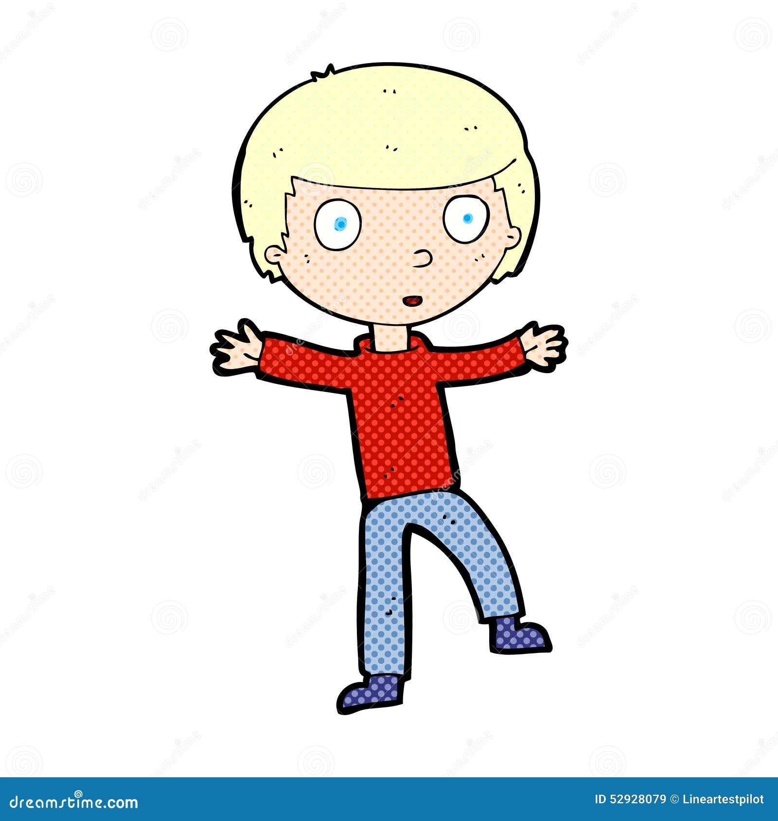 Comic cartoon startled boy stock illustration. Illustration of quirky ...