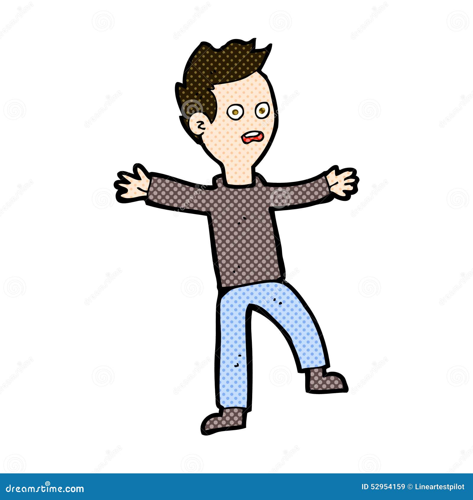 Comic cartoon startled boy stock illustration. Illustration of drawing ...