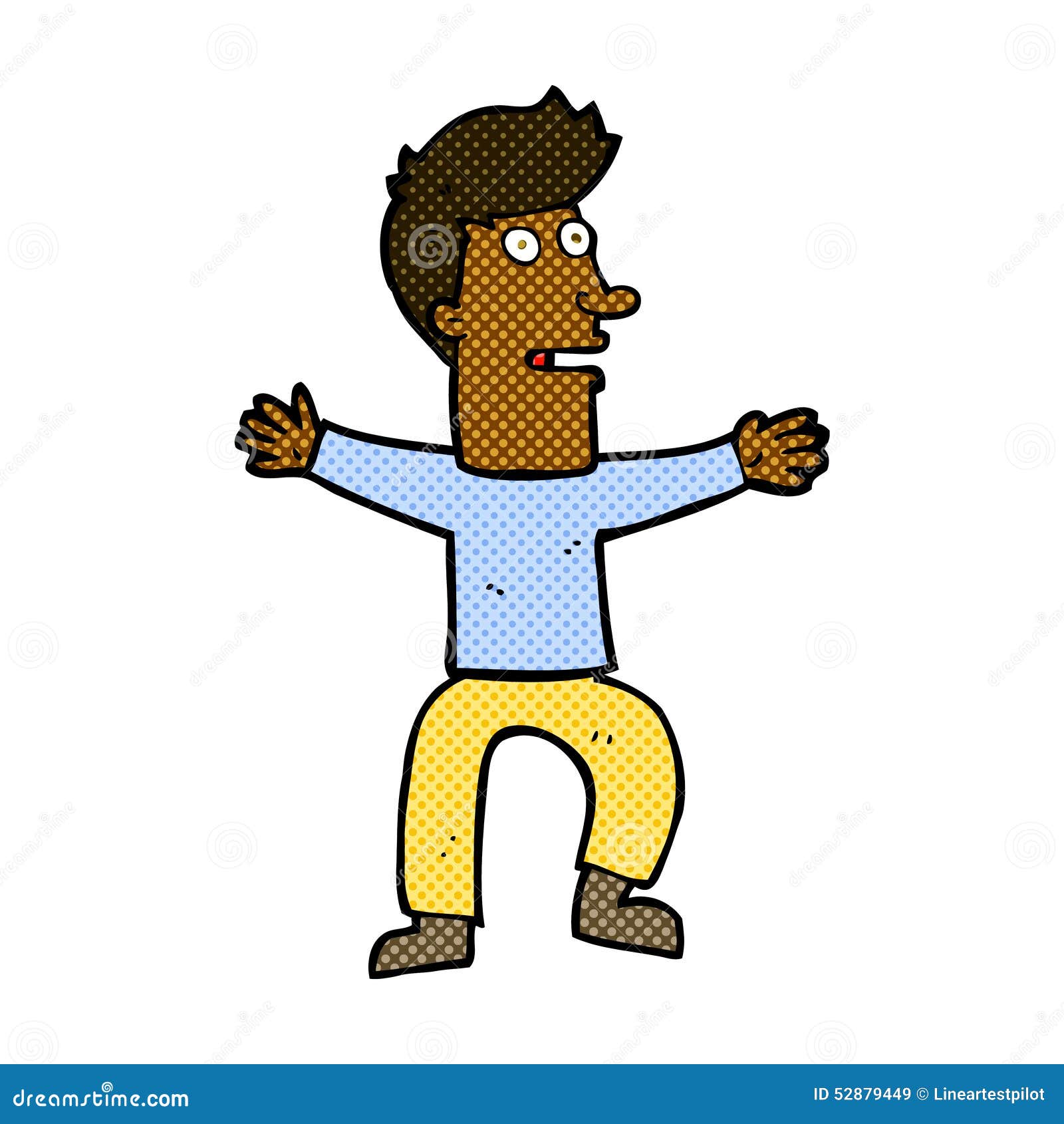 Comic cartoon startled man stock illustration. Illustration of happy ...