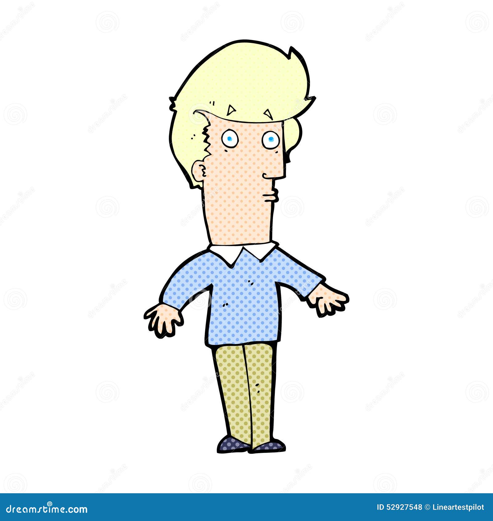Comic cartoon startled man stock illustration. Illustration of book ...