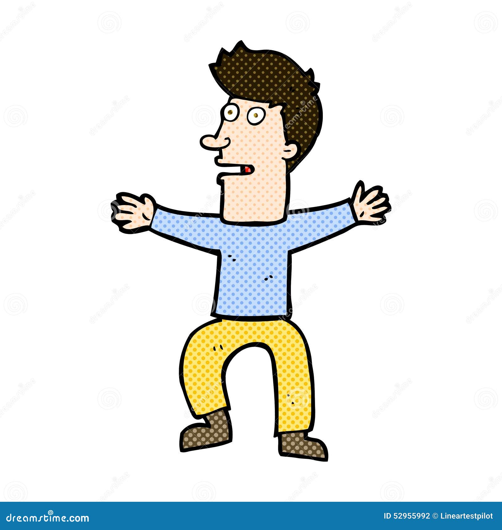 Comic cartoon startled man stock illustration. Illustration of drawing ...