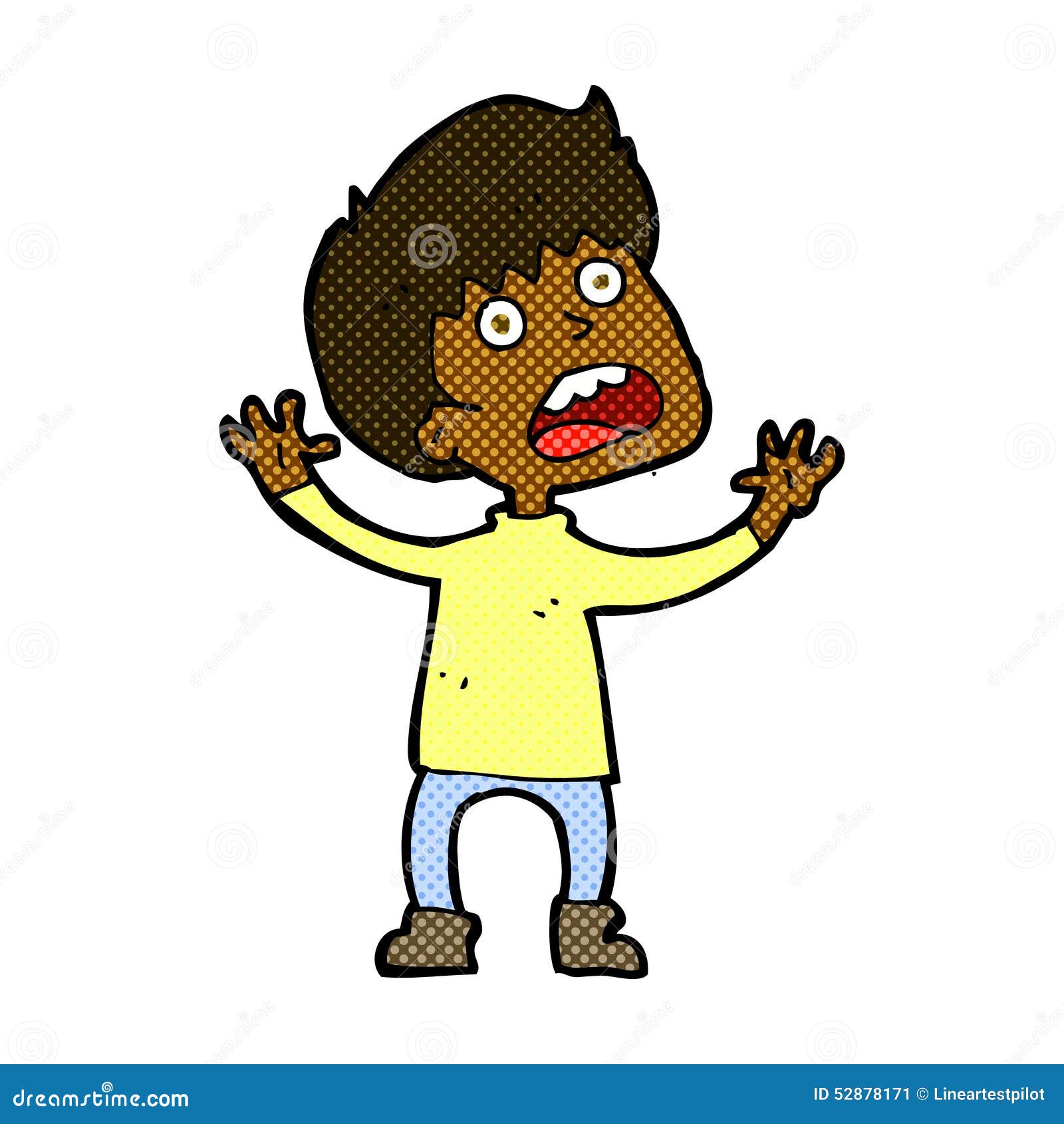 Comic cartoon stressed boy stock illustration. Illustration of print ...