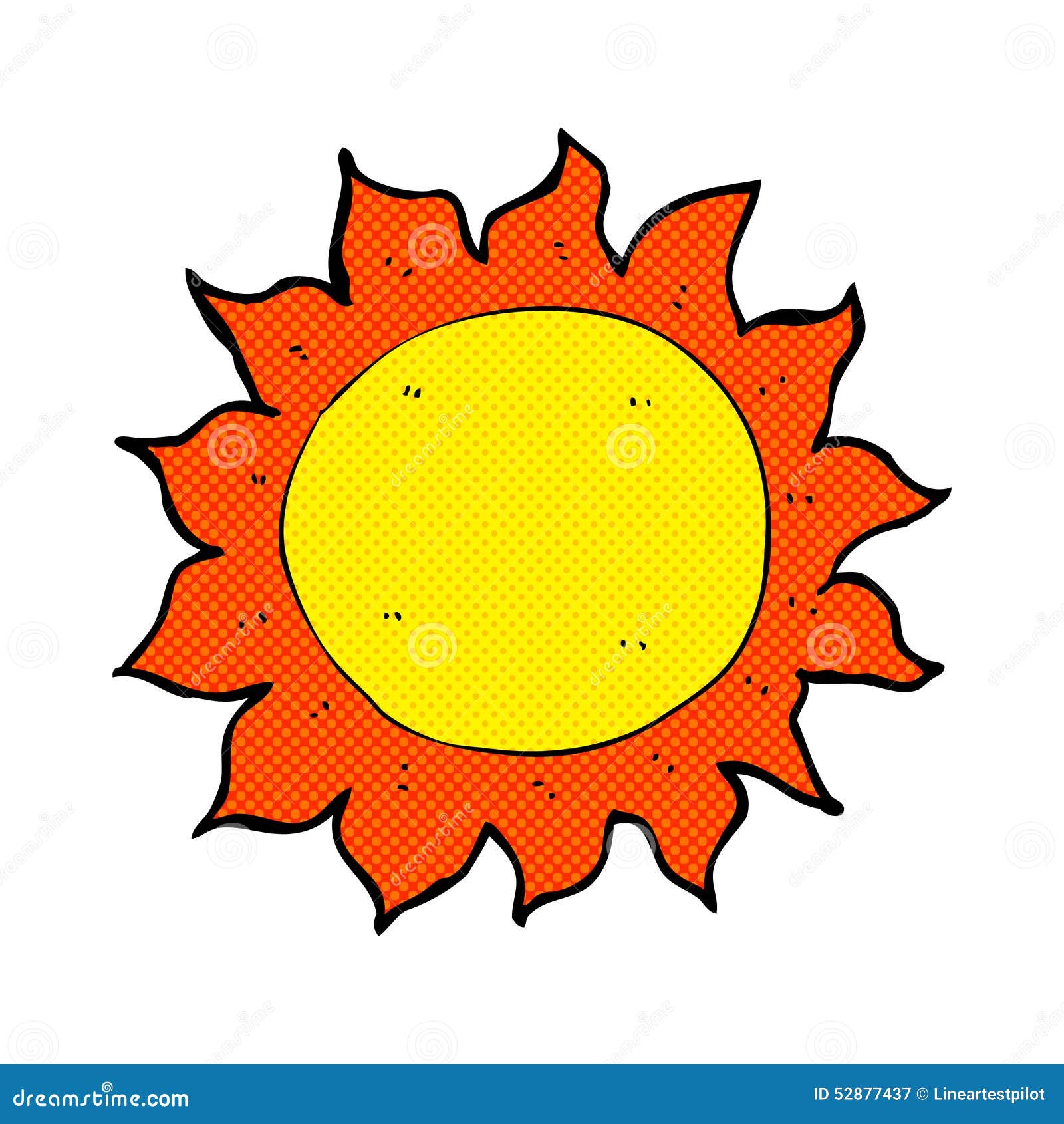 Comic cartoon sun stock illustration. Illustration of silly - 52877437