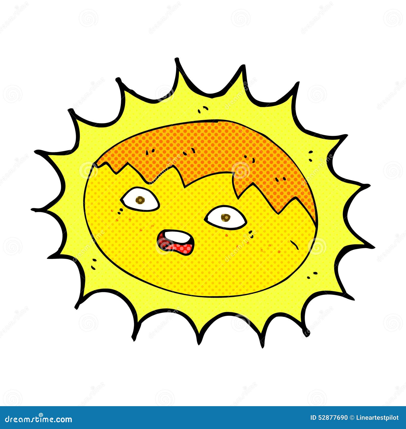 Comic cartoon sun stock illustration. Illustration of clip - 52877690