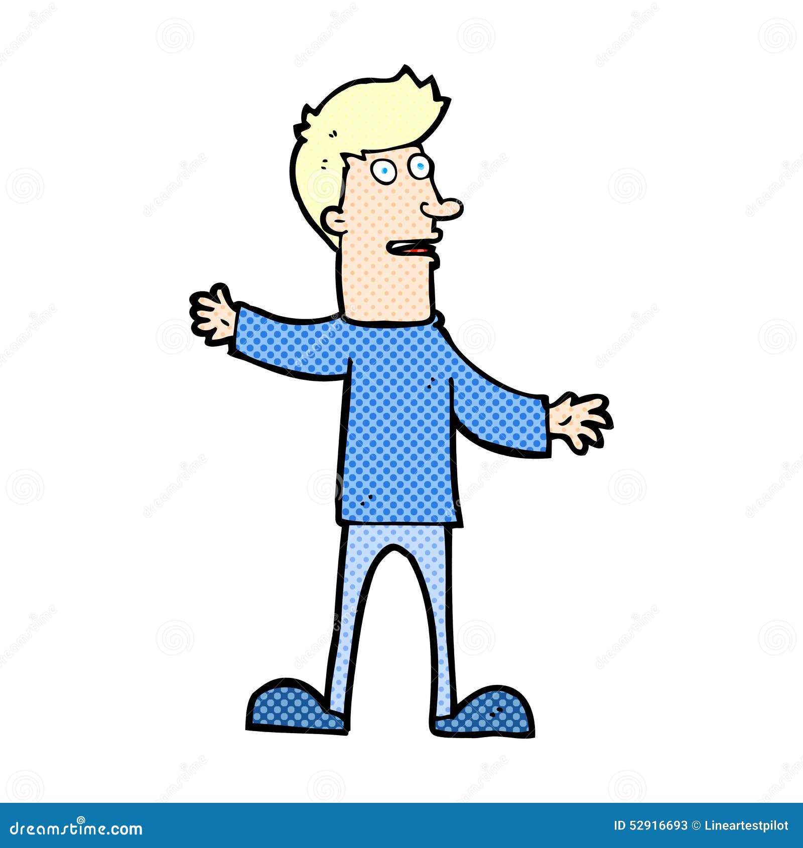 Comic Cartoon Surprised Man Stock Illustration - Illustration of retro ...