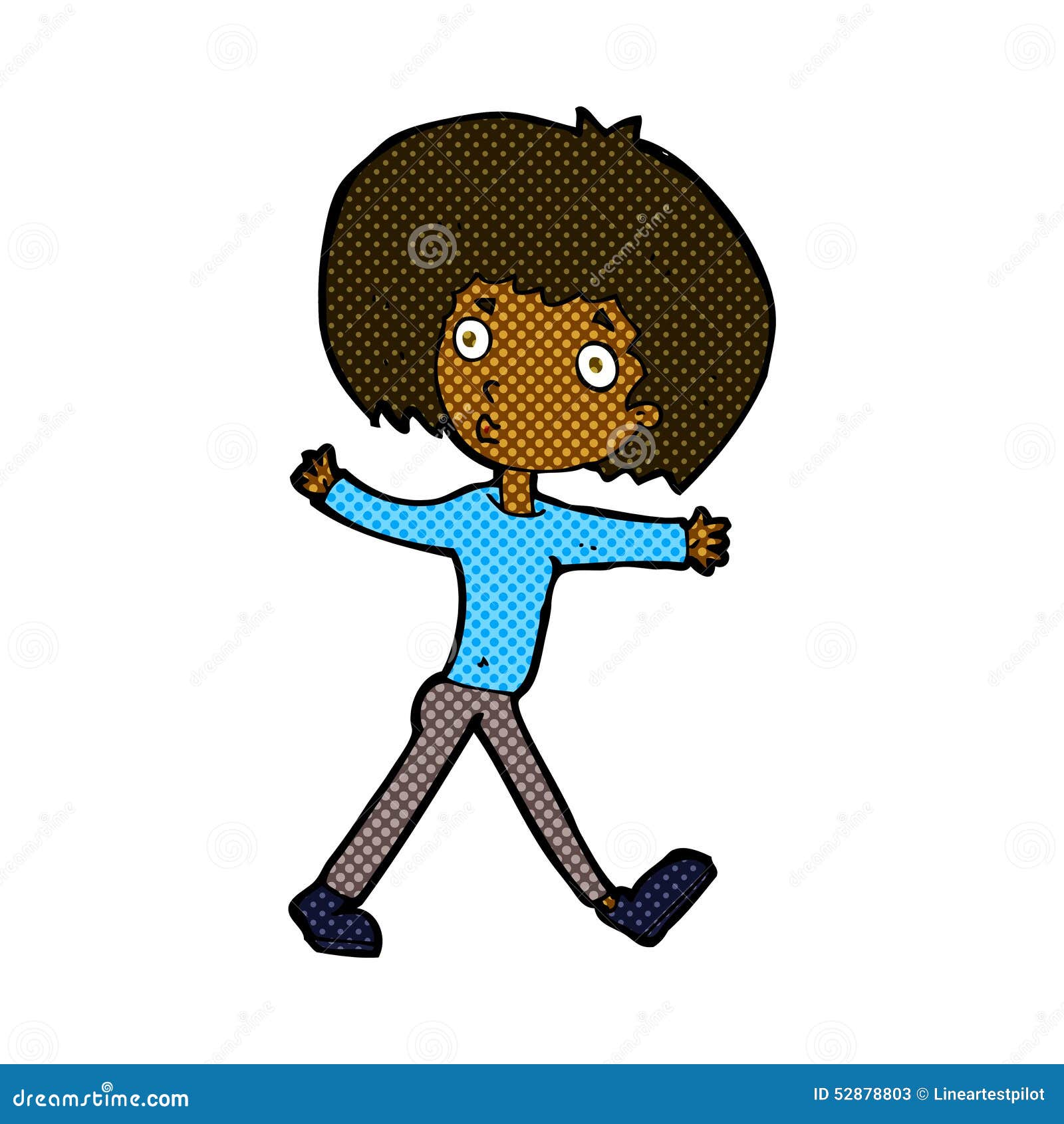 Comic Cartoon Surprised Man Walking Stock Illustration - Illustration ...